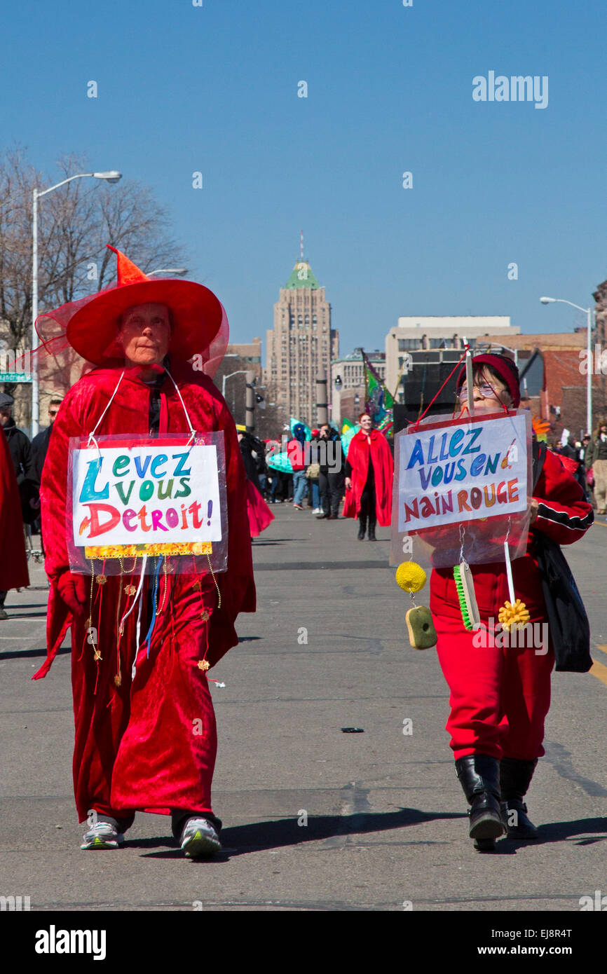 Detroit, Michigan, USA. 22nd March, 2015. The Marche du Nain Rouge ...