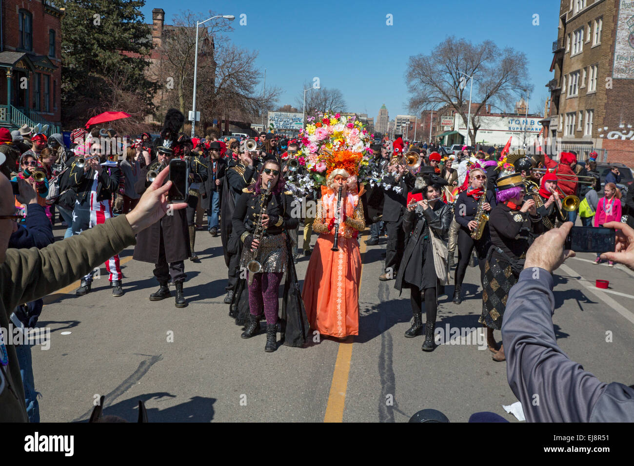 Detroit, Michigan, USA. 22nd March, 2015. The Marche du Nain Rouge ...