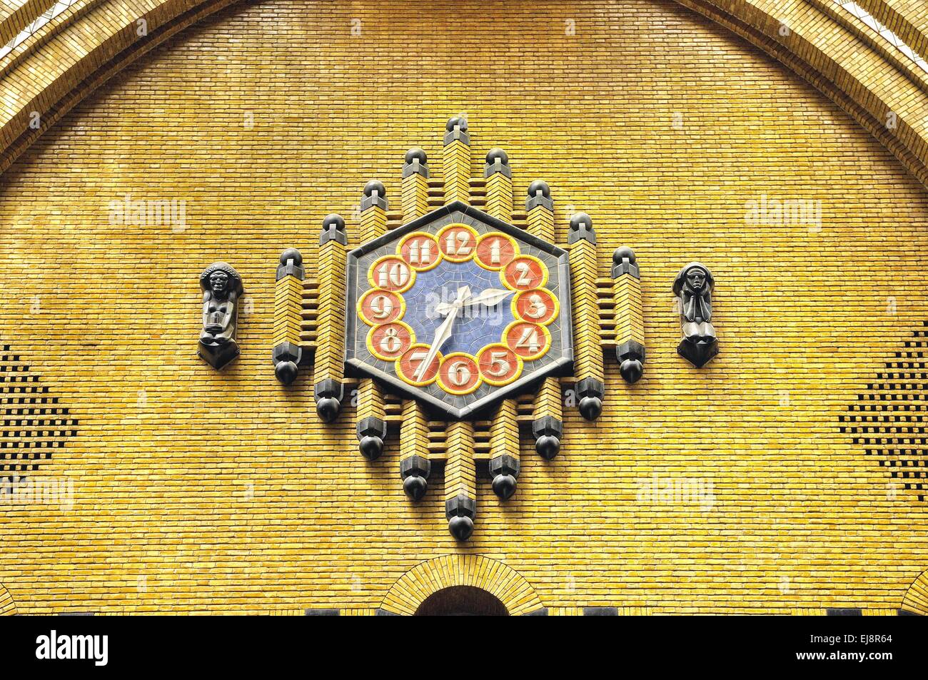 Wall clock Post cathedral Utrecht Holland Stock Photo - Alamy