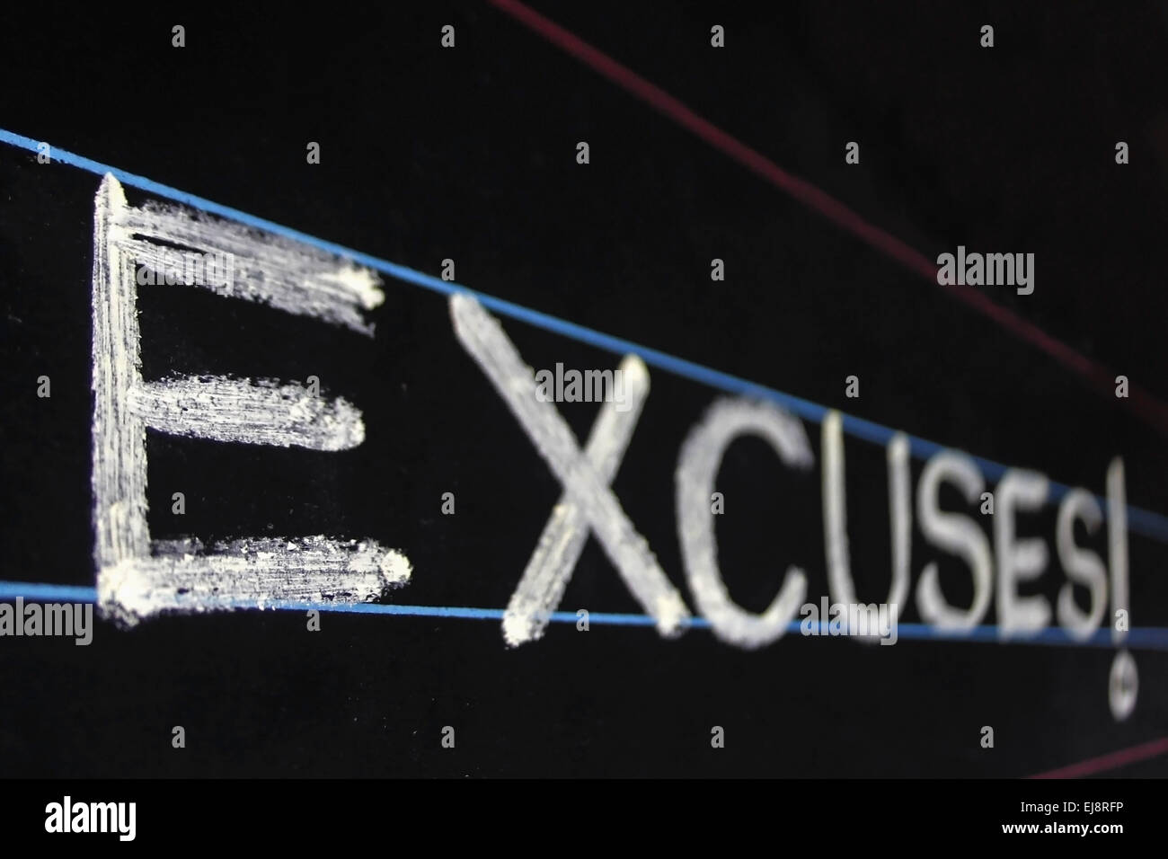 excuses word handwritten on black chalkboard Stock Photo - Alamy