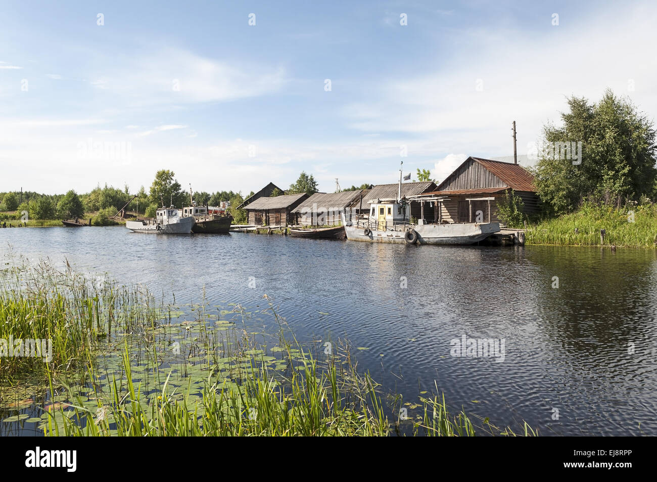 Small Russian fishing village Stock Photo - Alamy