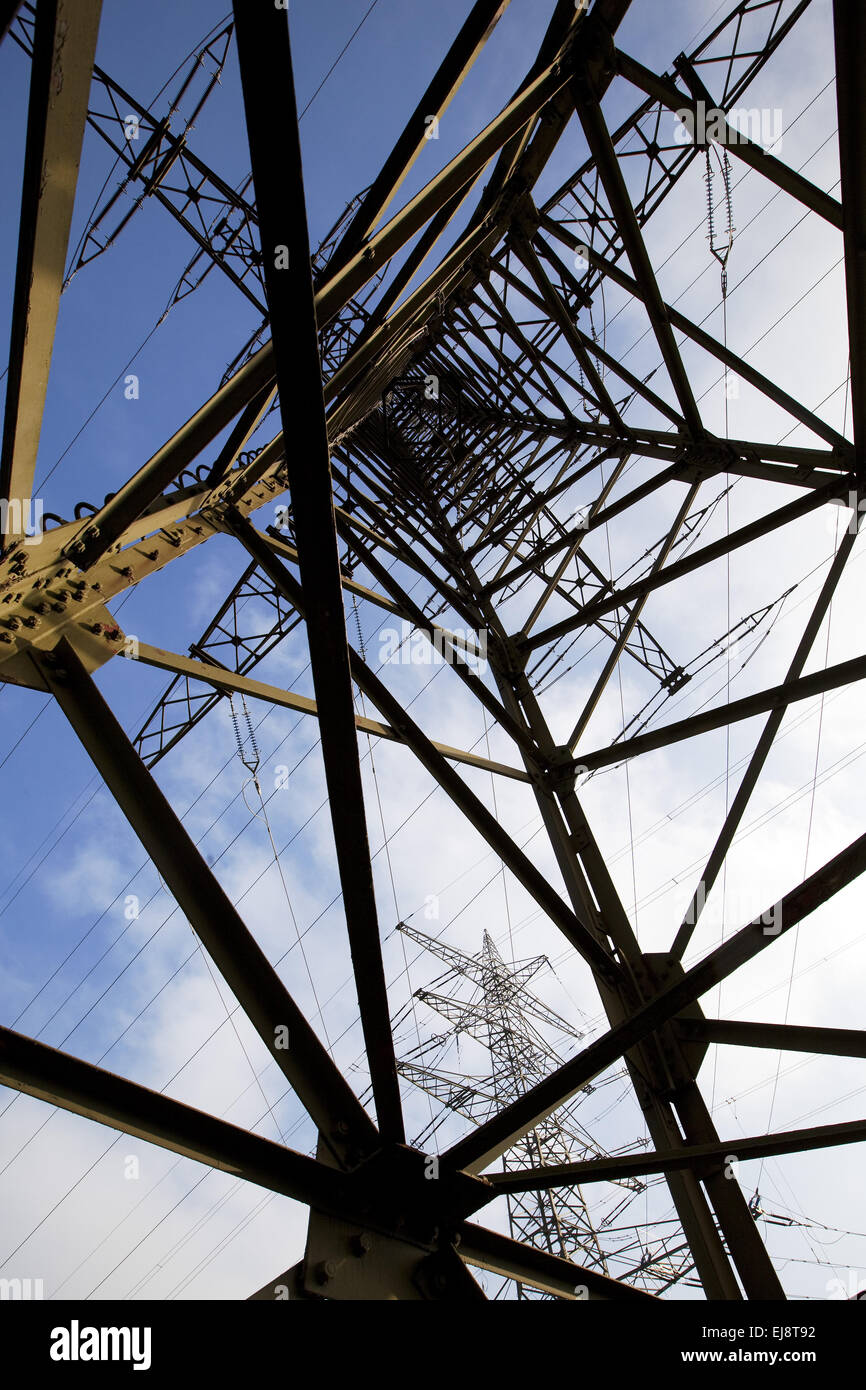 High voltage power pylons Stock Photo - Alamy