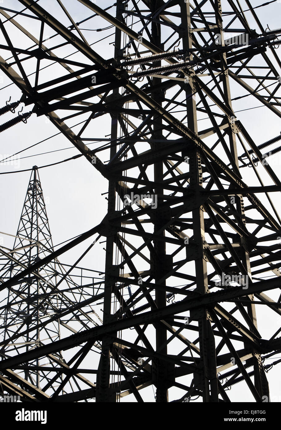 High voltage power pylons Stock Photo - Alamy