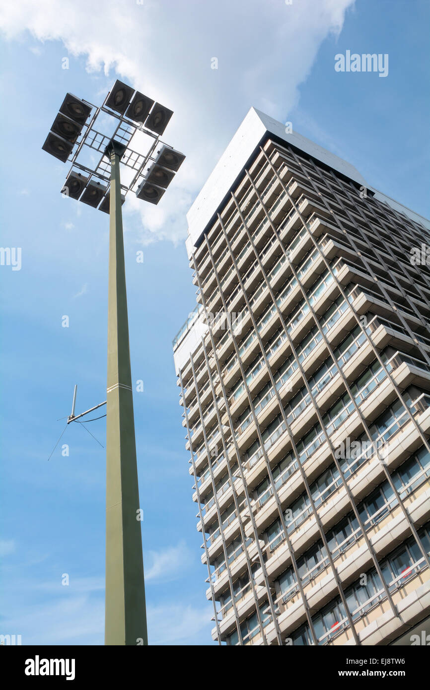 Street lamp and high-rise building Stock Photo - Alamy