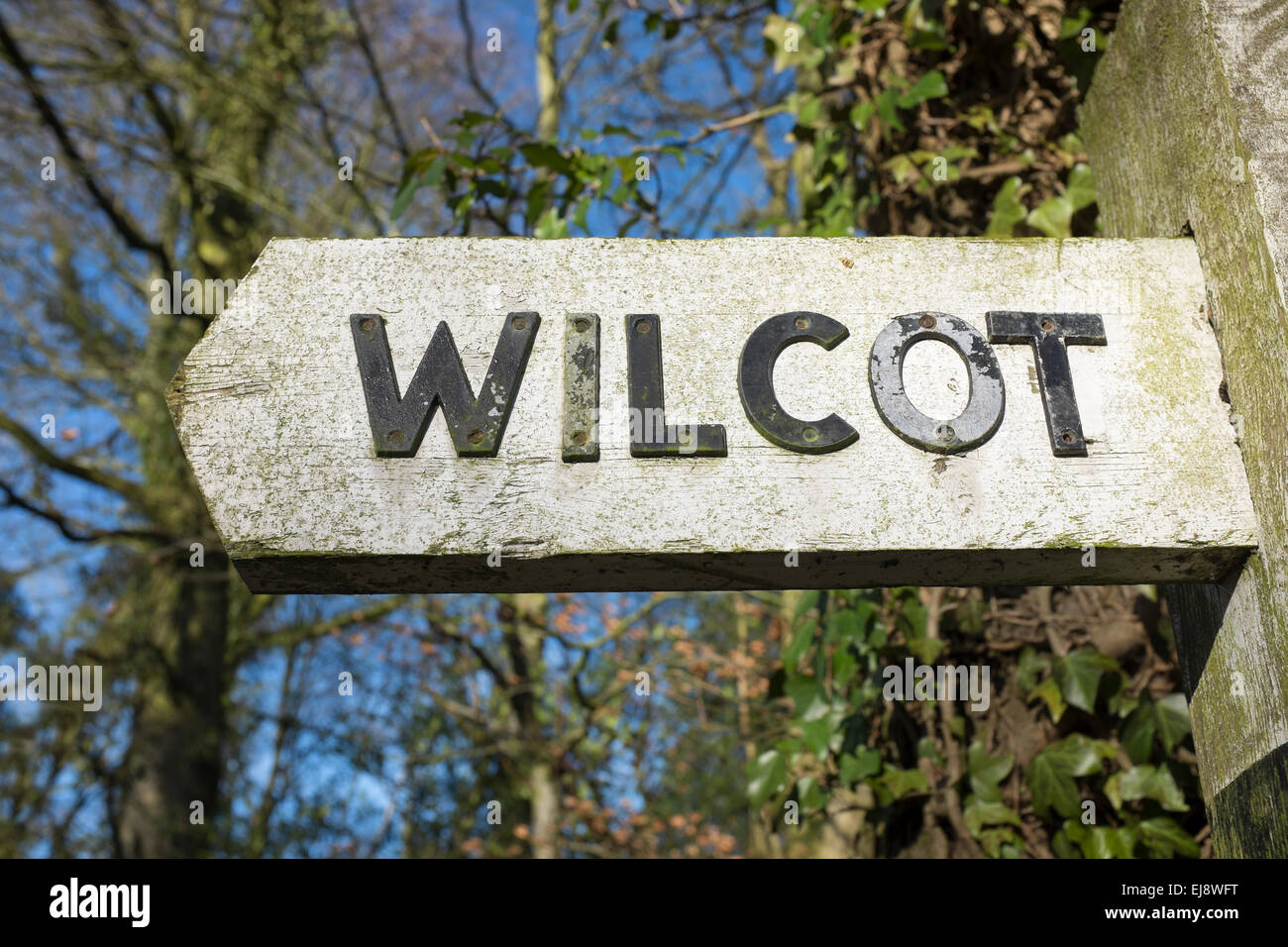 Road Sign to Wilcot in Wiltshire Stock Photo - Alamy