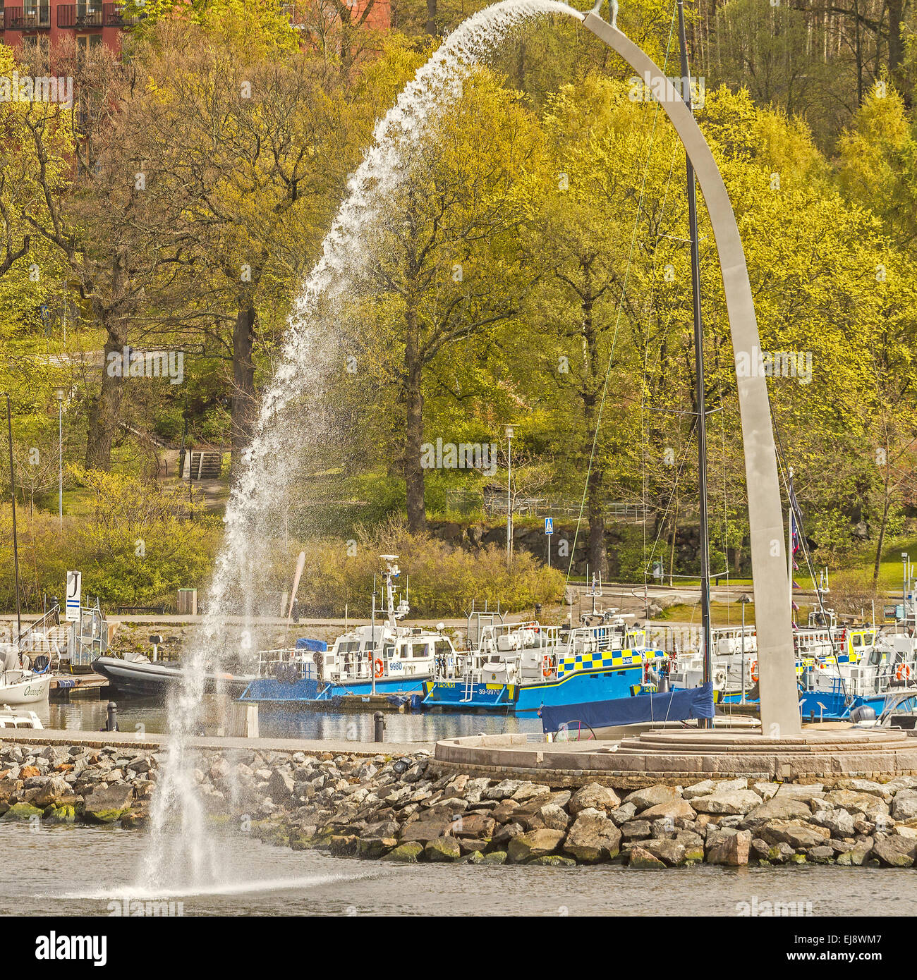 High Waterfall Stockholm Sweden Stock Photo - Alamy