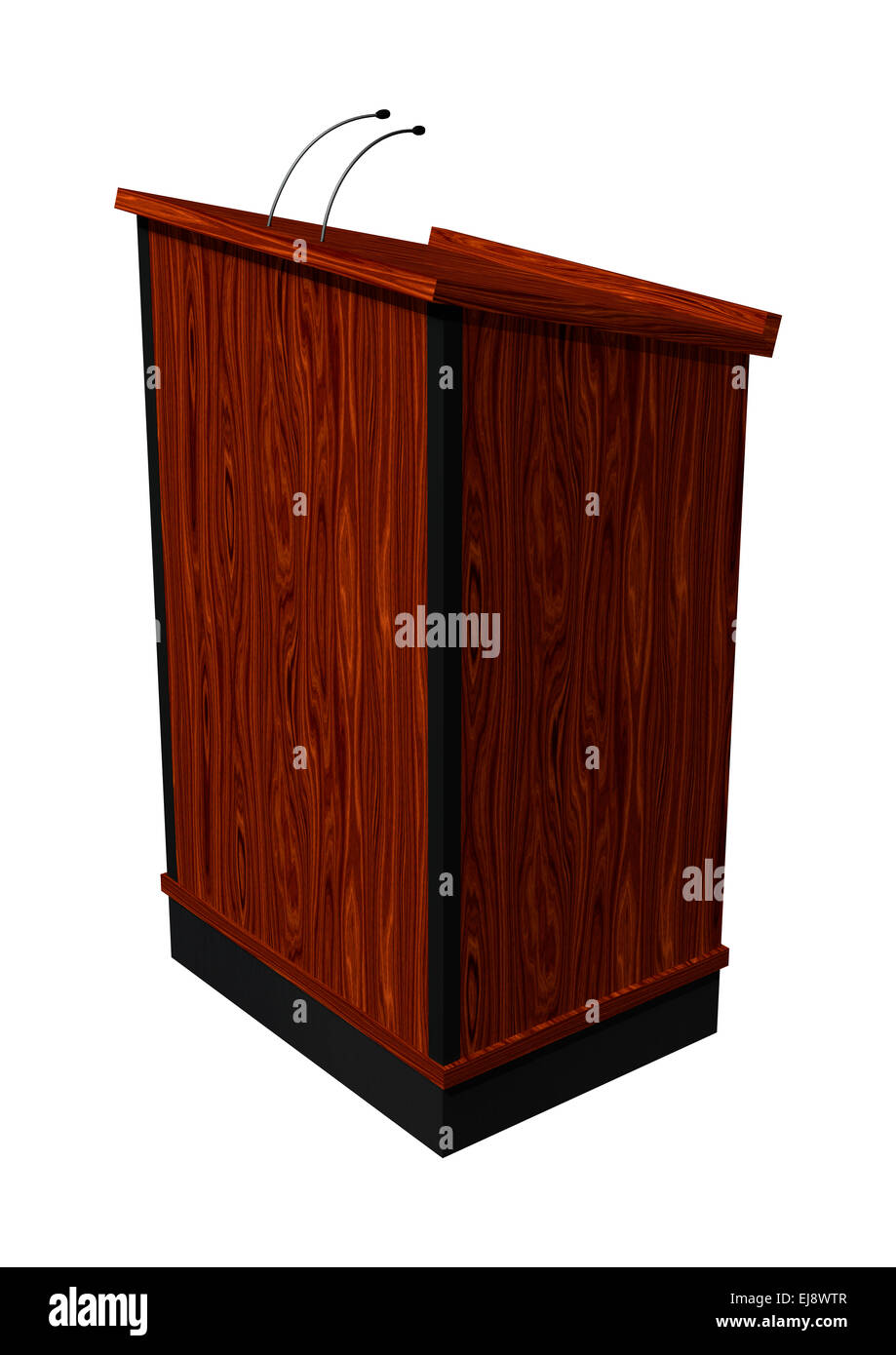 3D digital render of a wooden lectern isolated on white background ...