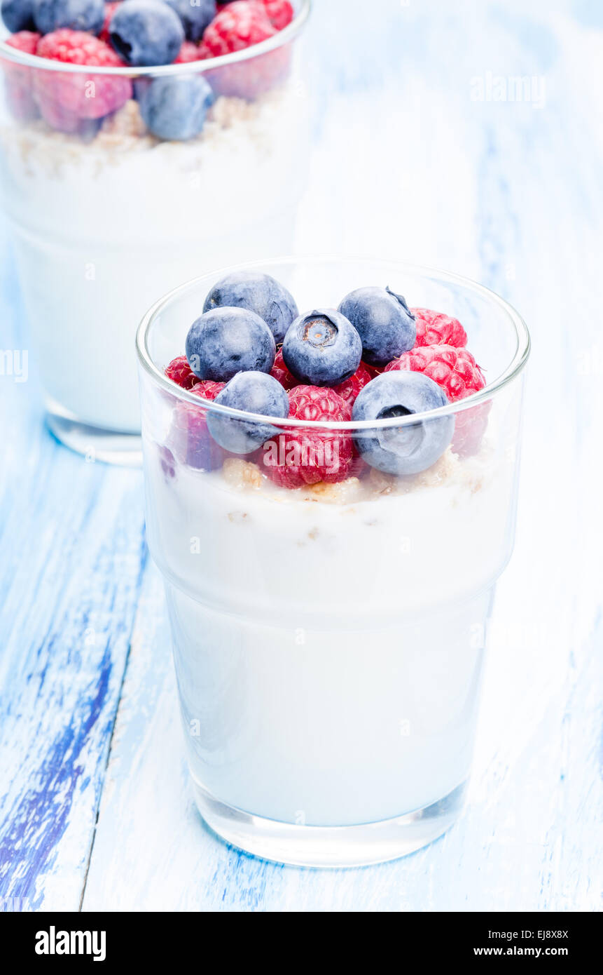 Berry desert in glass close up Stock Photo - Alamy