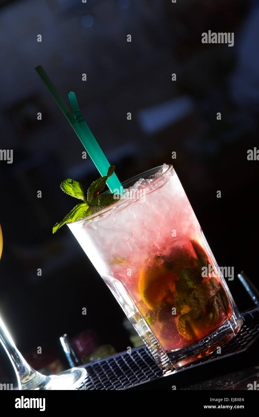 alcohol drinks on bar. cocktail Stock Photo - Alamy