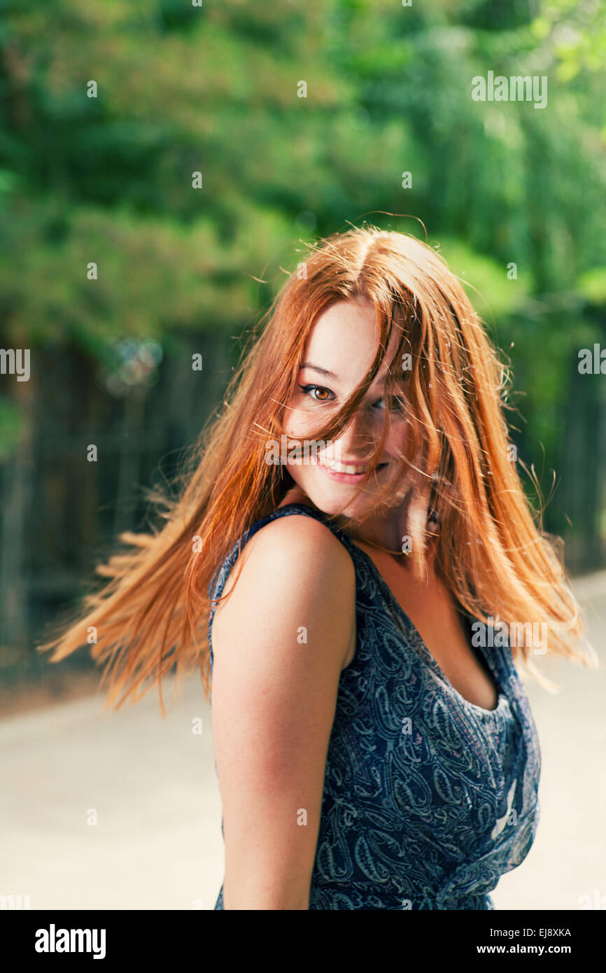 Dancing red haired women Stock Photo - Alamy