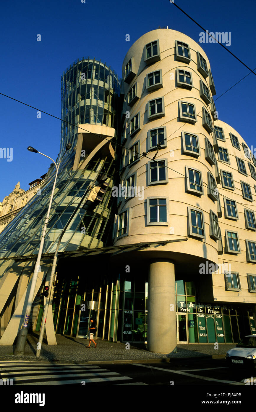 Czech Republic, Prague, Ginger and Fred building, Frank Gehry architect ...