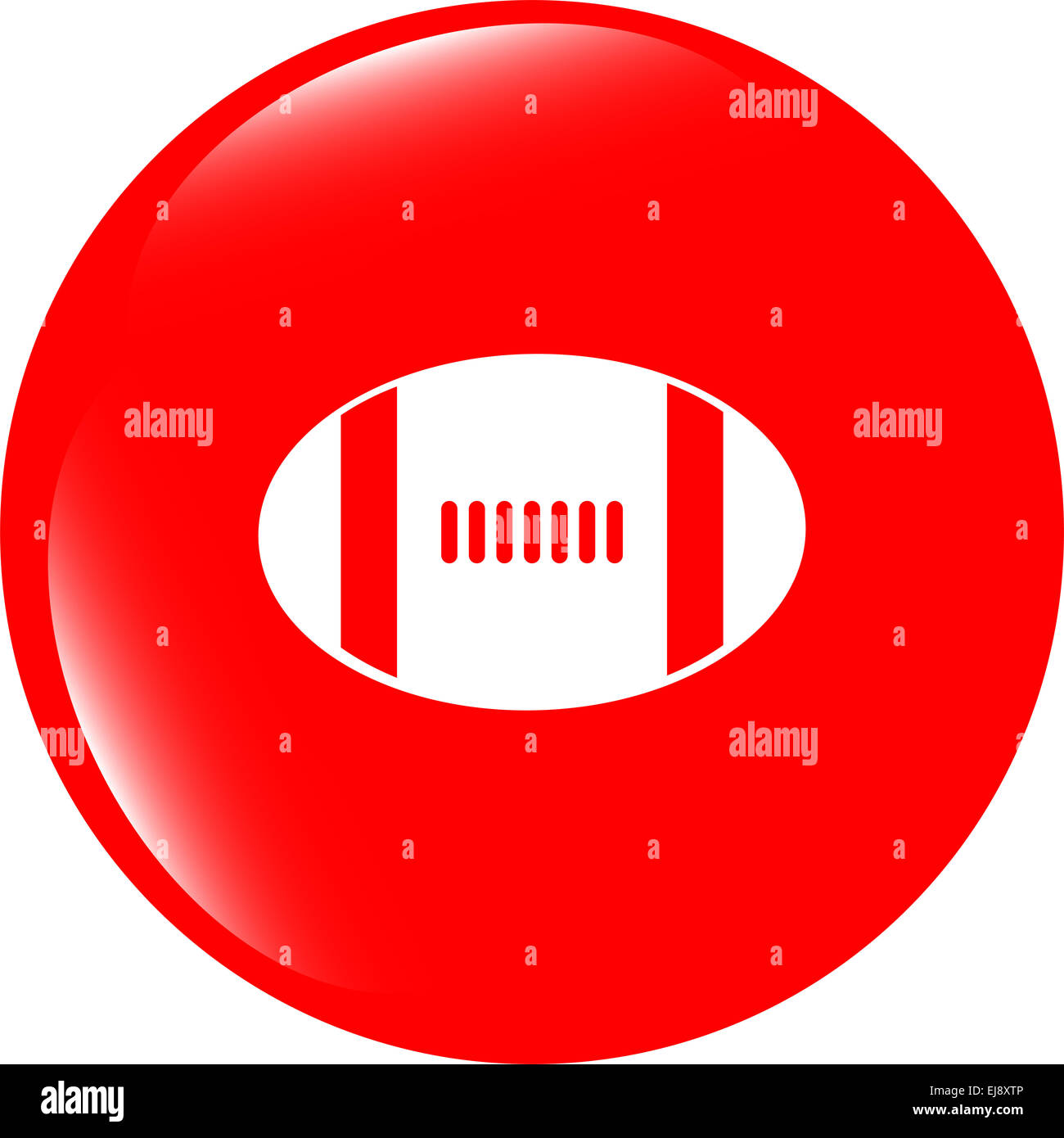 Football ball icon web button Stock Photo - Alamy