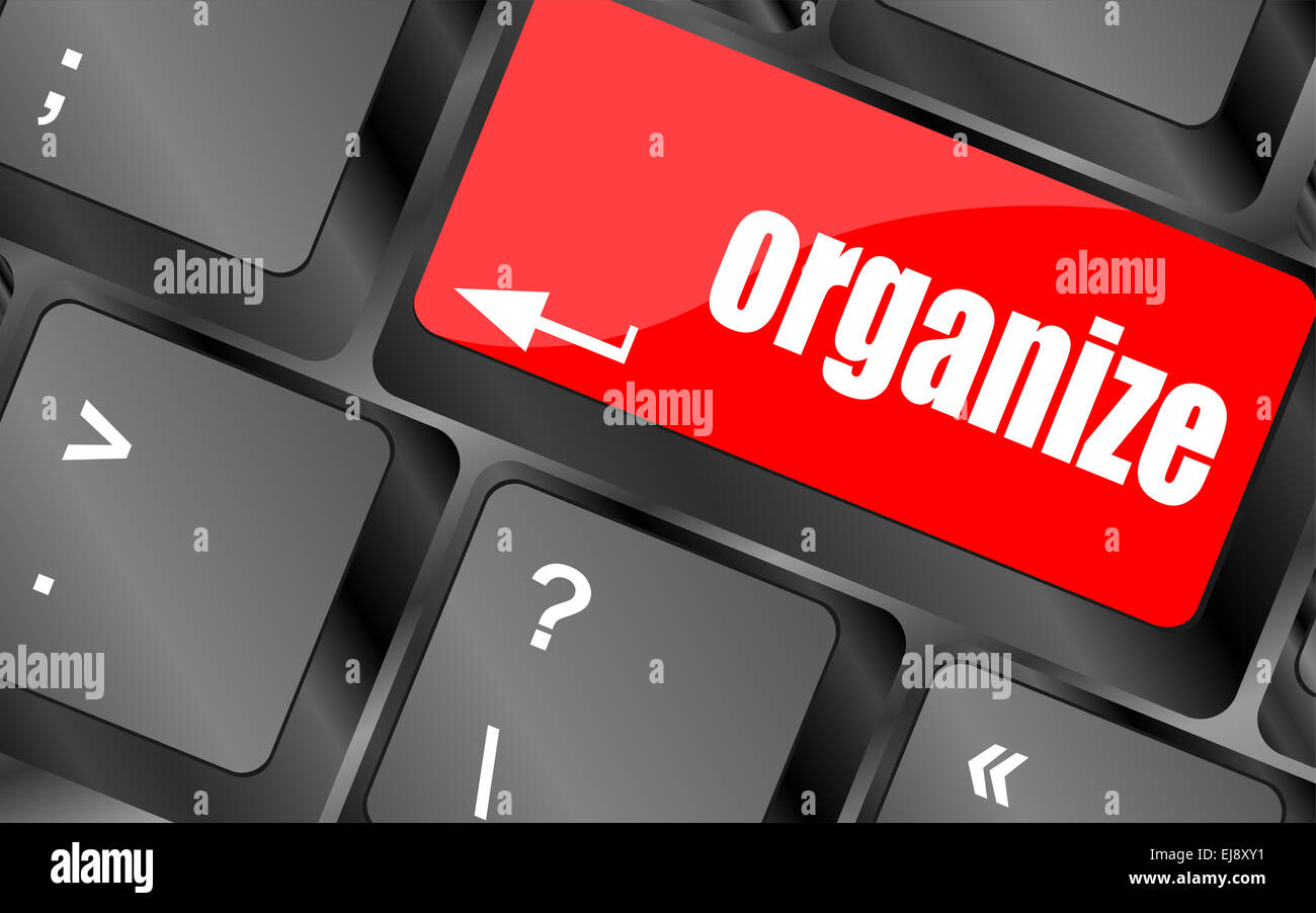 word organize on computer keyboard key Stock Photo - Alamy
