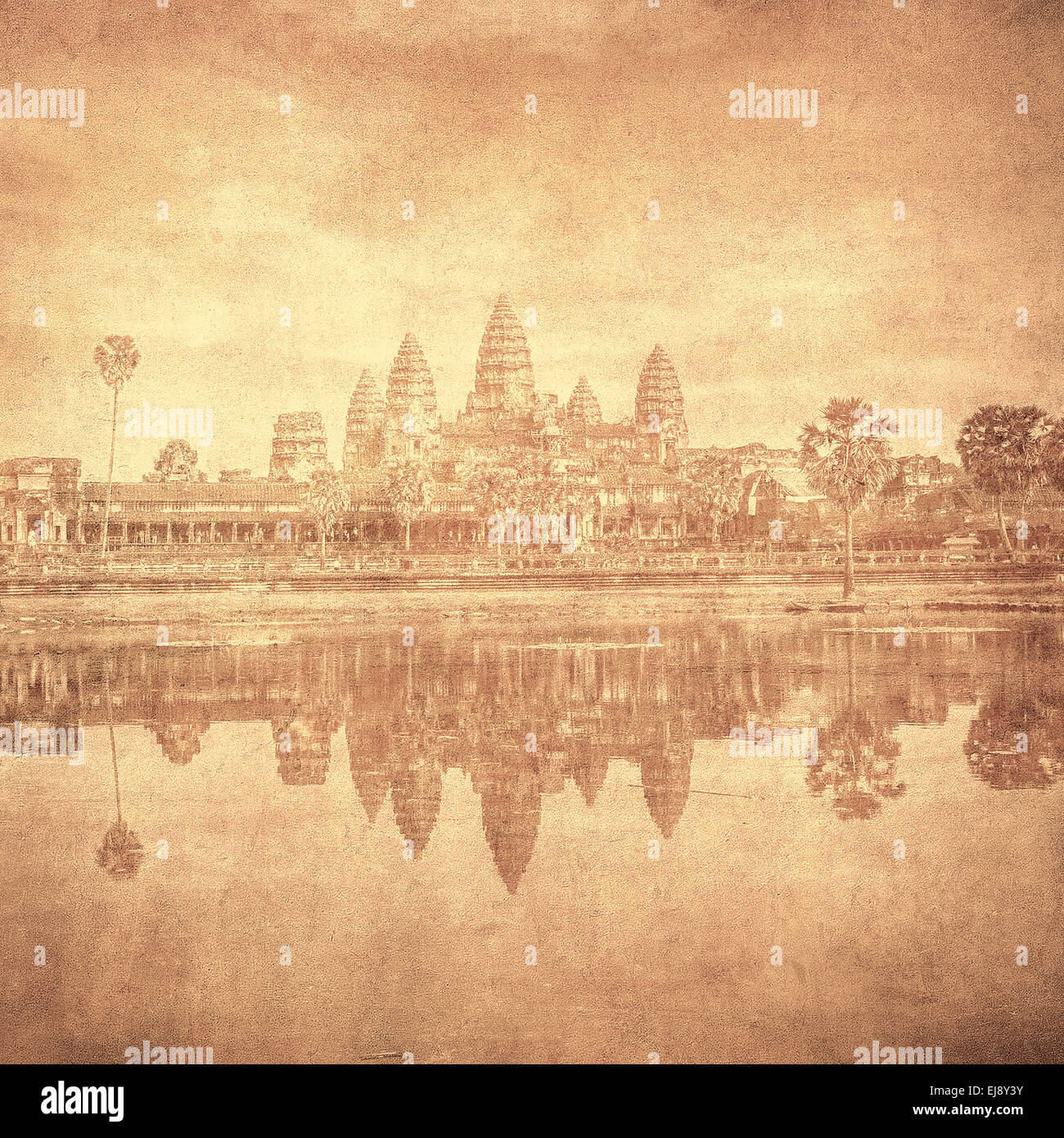 Vintage image of Angkor Wat, Cambodia Stock Photo - Alamy
