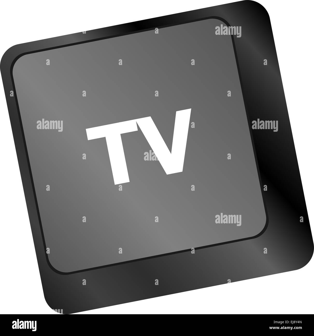 computer keyboard keys with tv button Stock Photo - Alamy