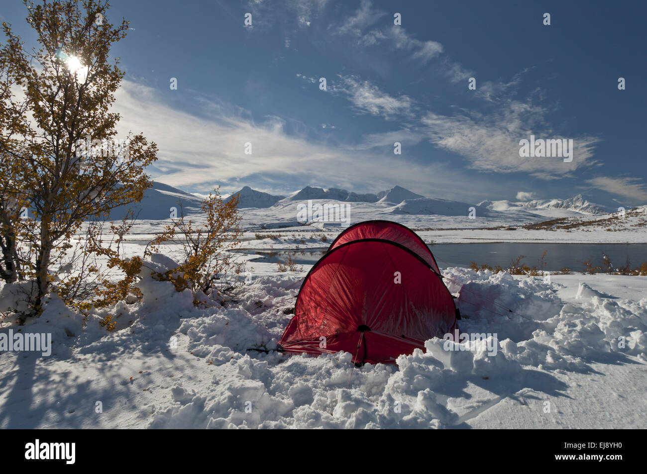 tent in snow, Rondane NP, Norway Stock Photo - Alamy