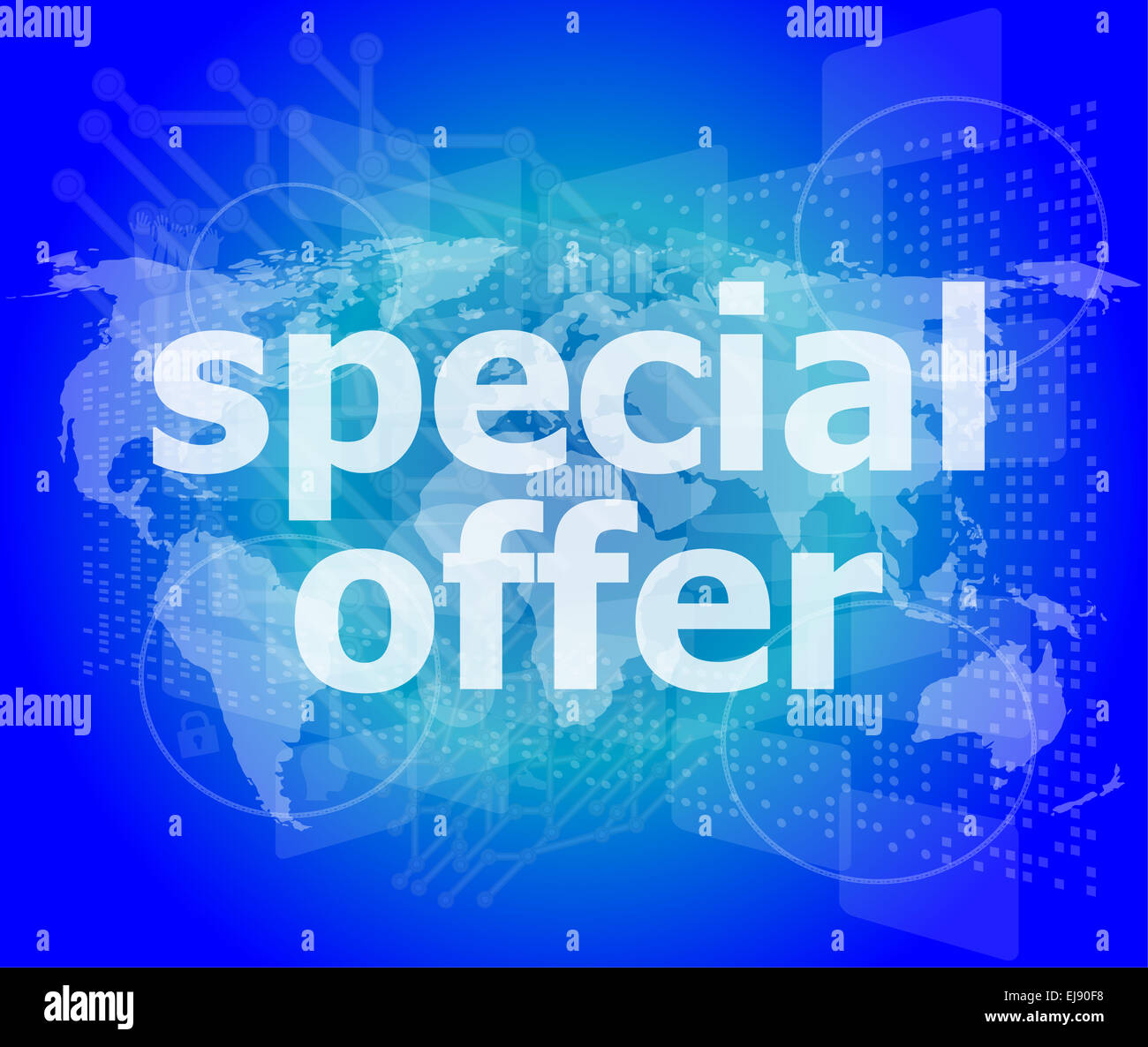 special offer text on digital screen Stock Photo - Alamy