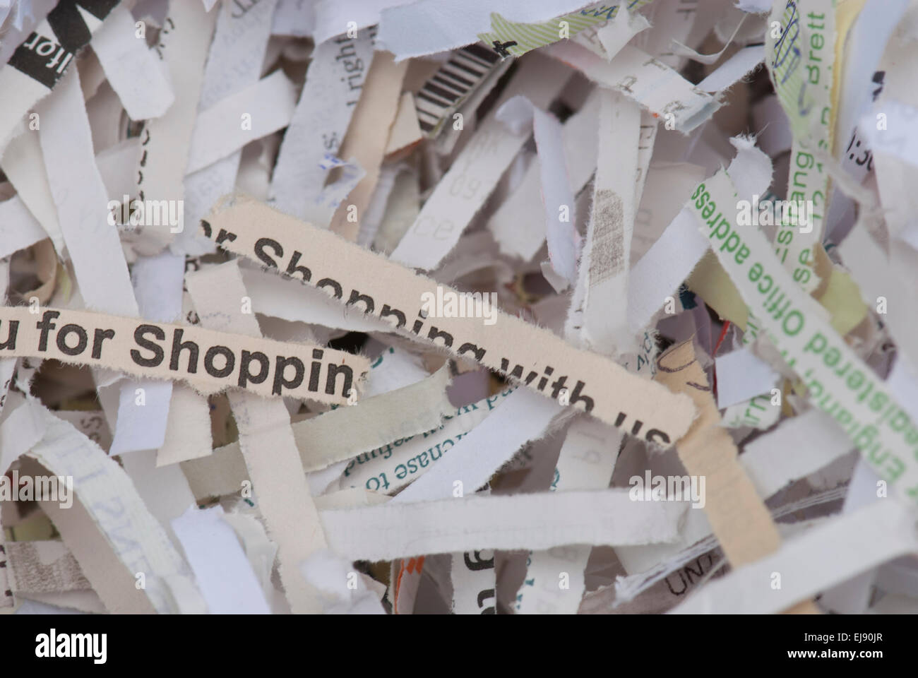 Shredding documents, receipts, personal papers Stock Photo - Alamy
