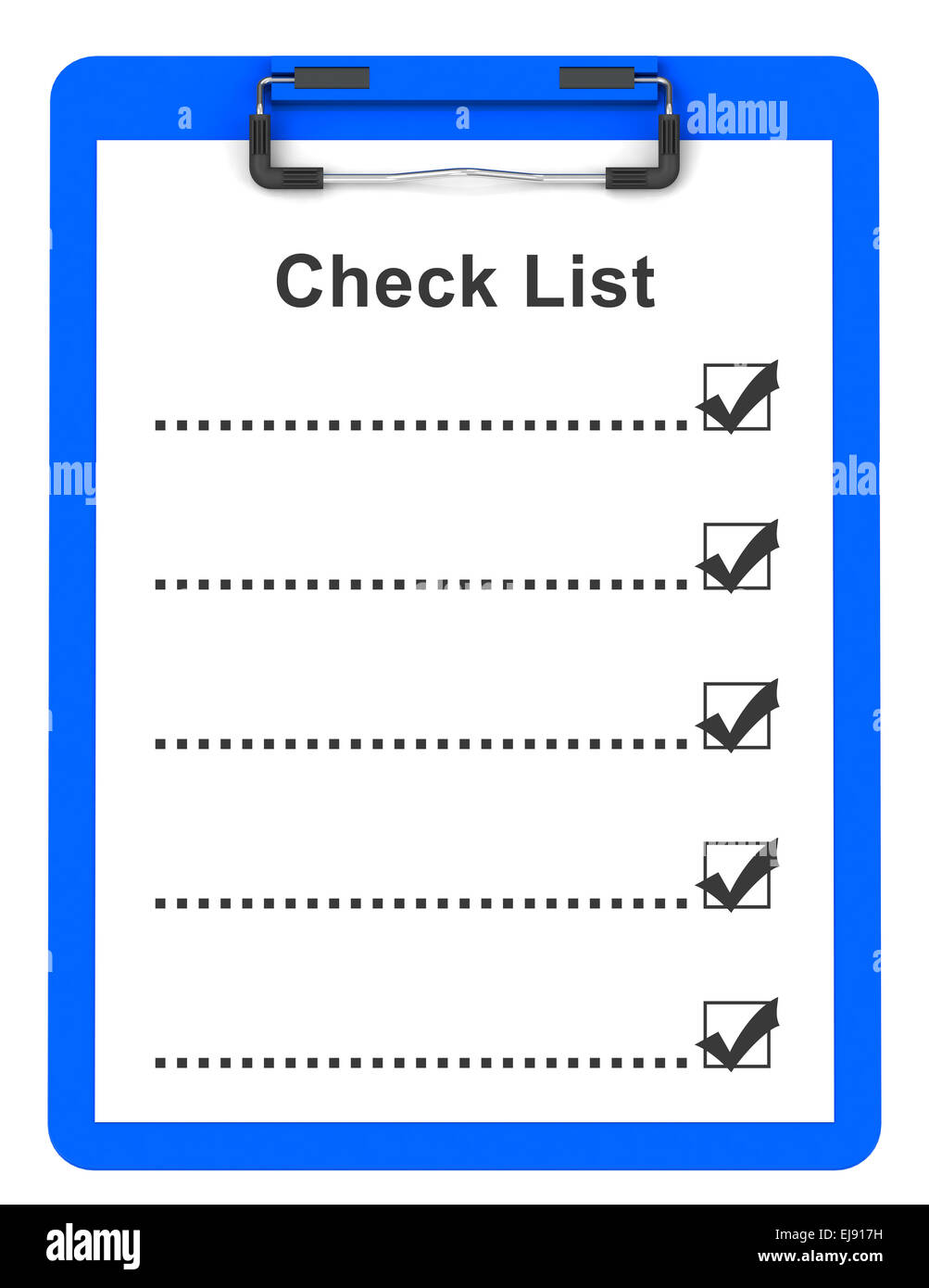 3d generated picture of a check list Stock Photo - Alamy