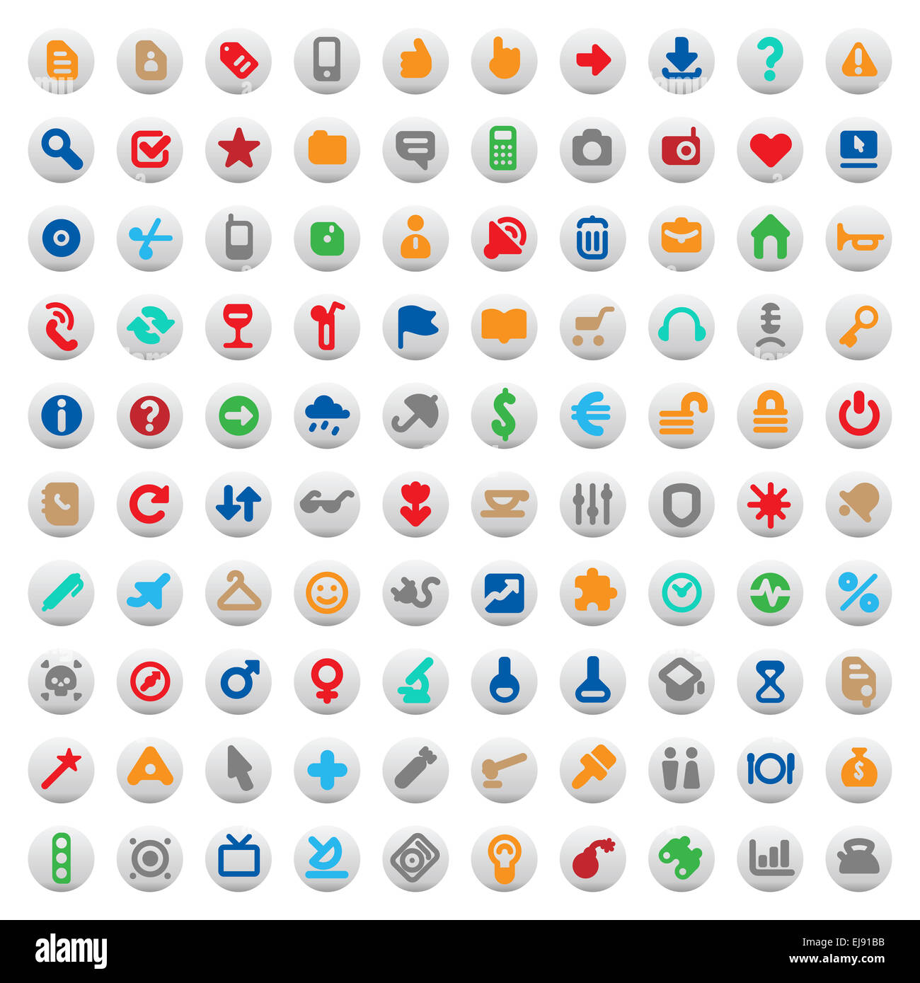 Multicolored buttons and signs Stock Photo - Alamy