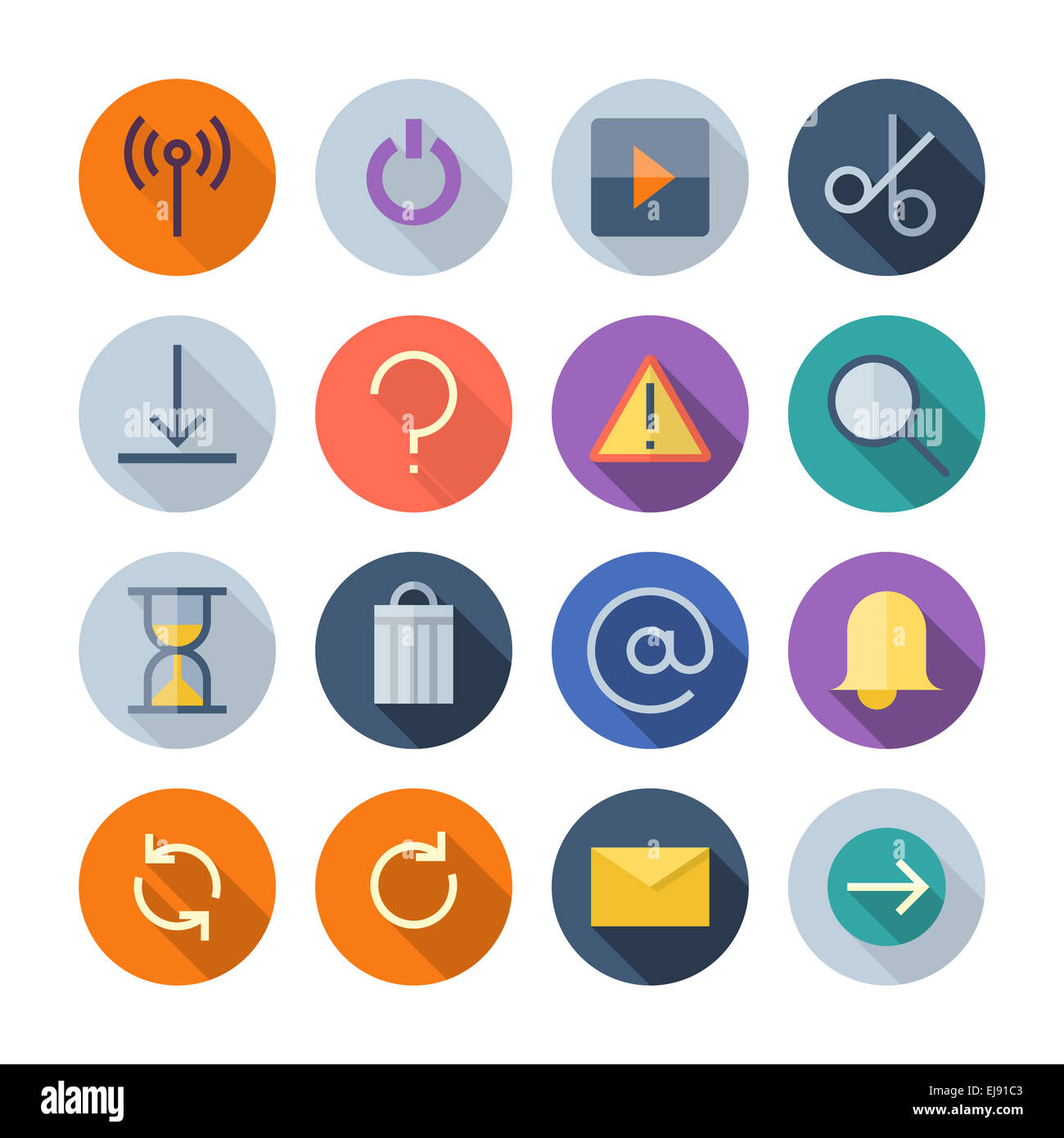Flat Design Icons For User Interface Stock Photo - Alamy