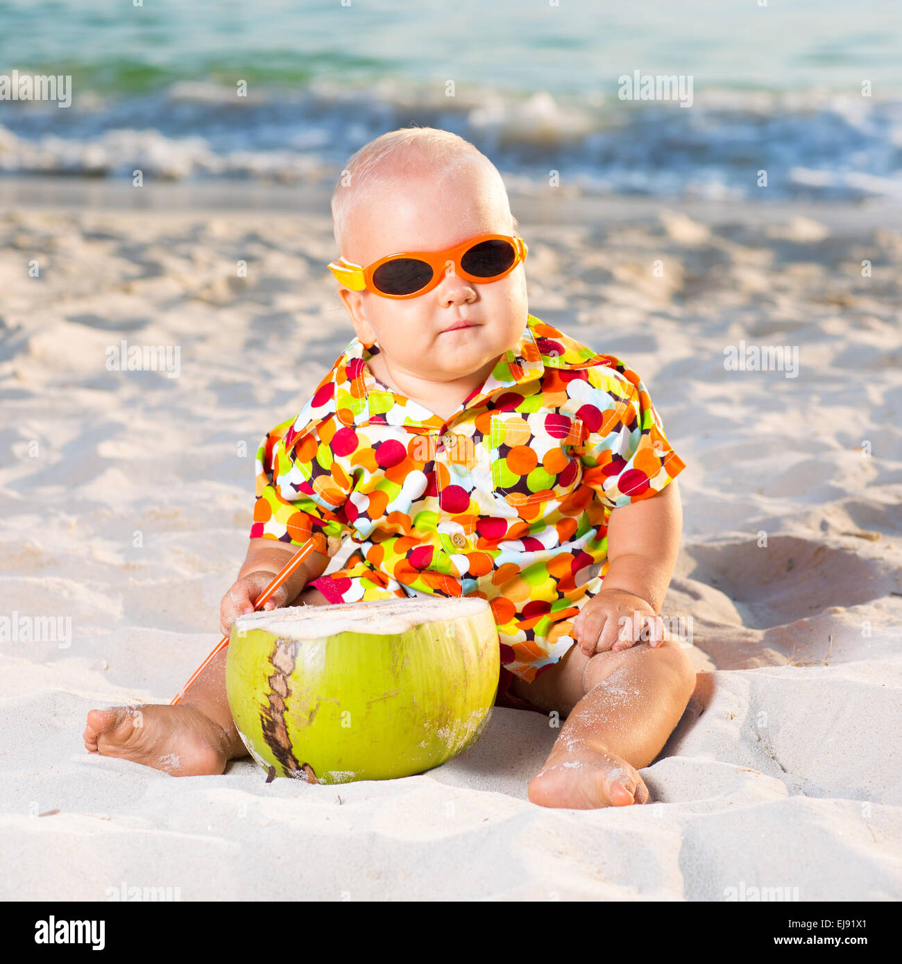 Boy child coconut one hi-res stock photography and images - Alamy