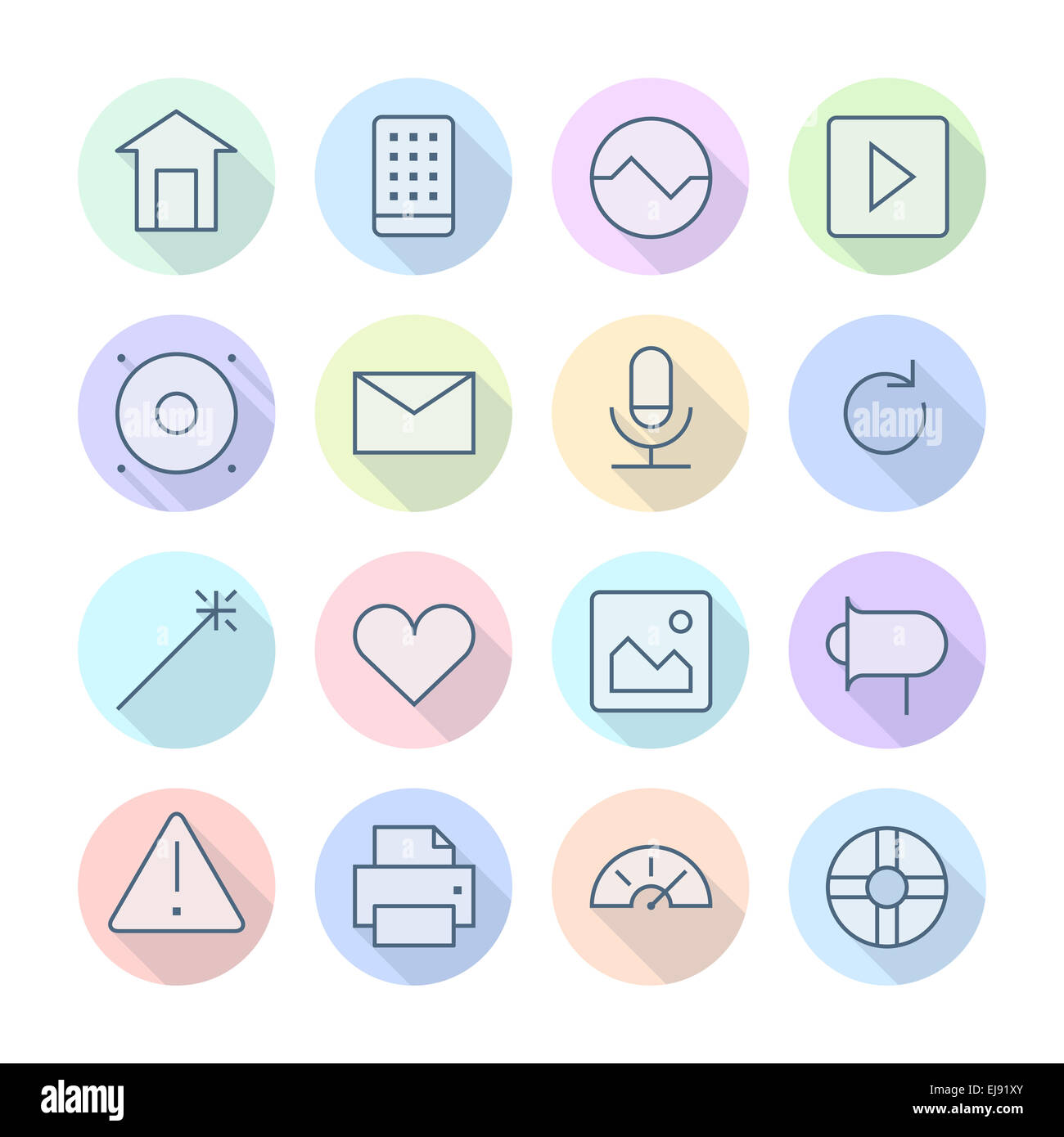 Home icons thin line hi-res stock photography and images - Alamy