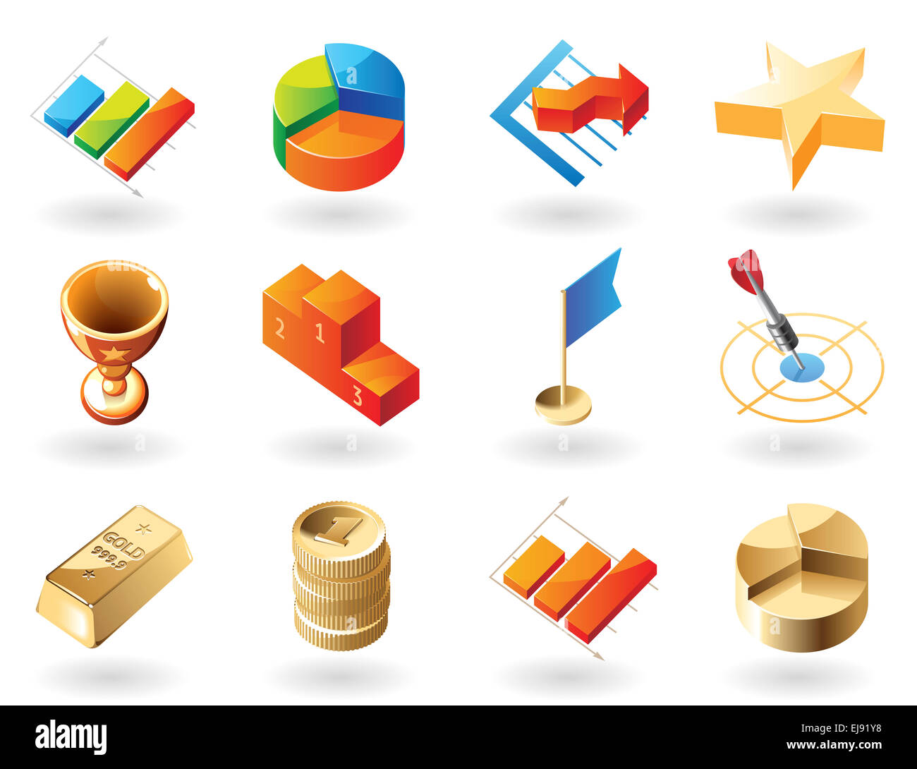 Isometric-style icons for business abstract Stock Photo - Alamy