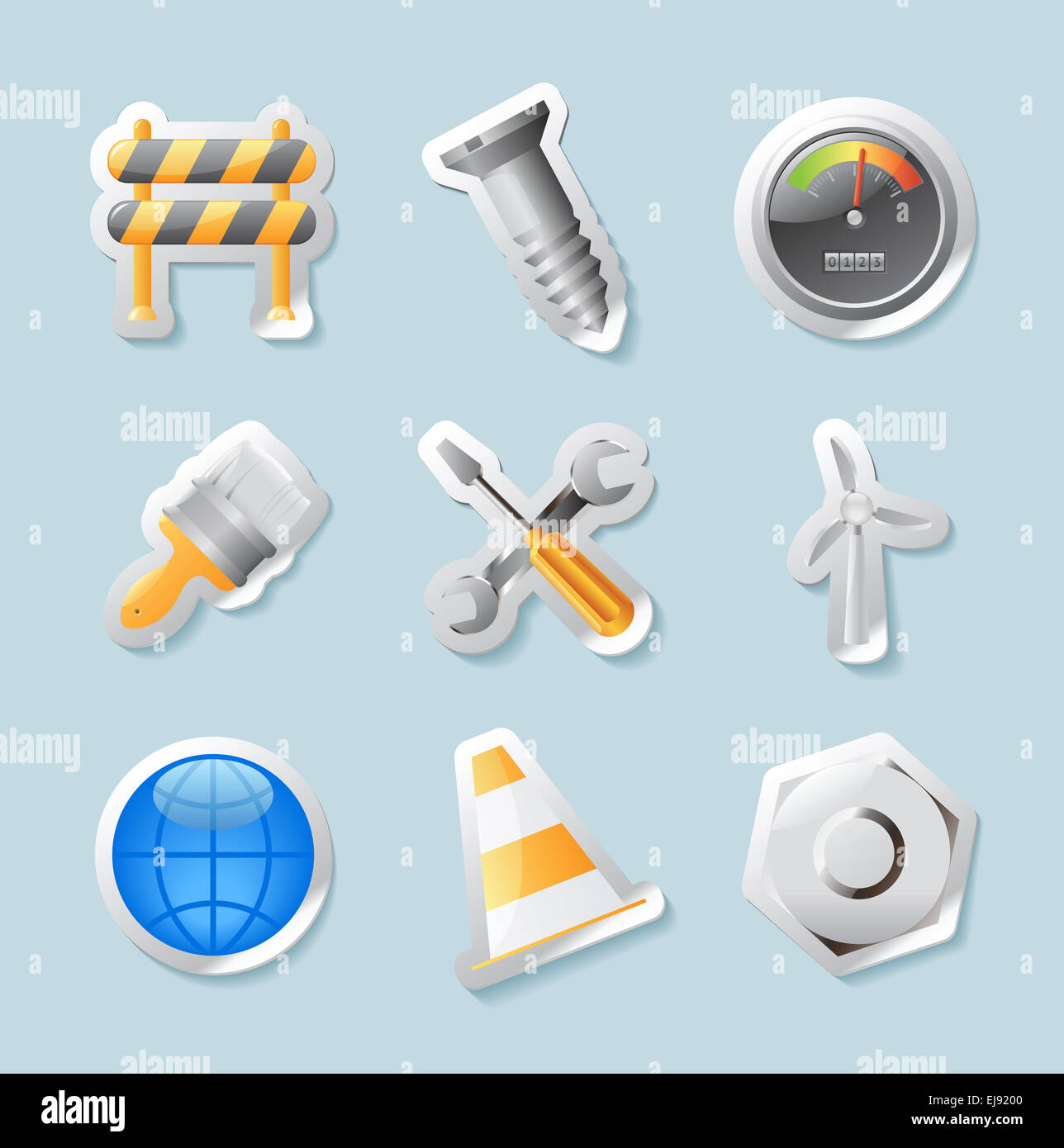 Sticker icons for industry Stock Photo - Alamy