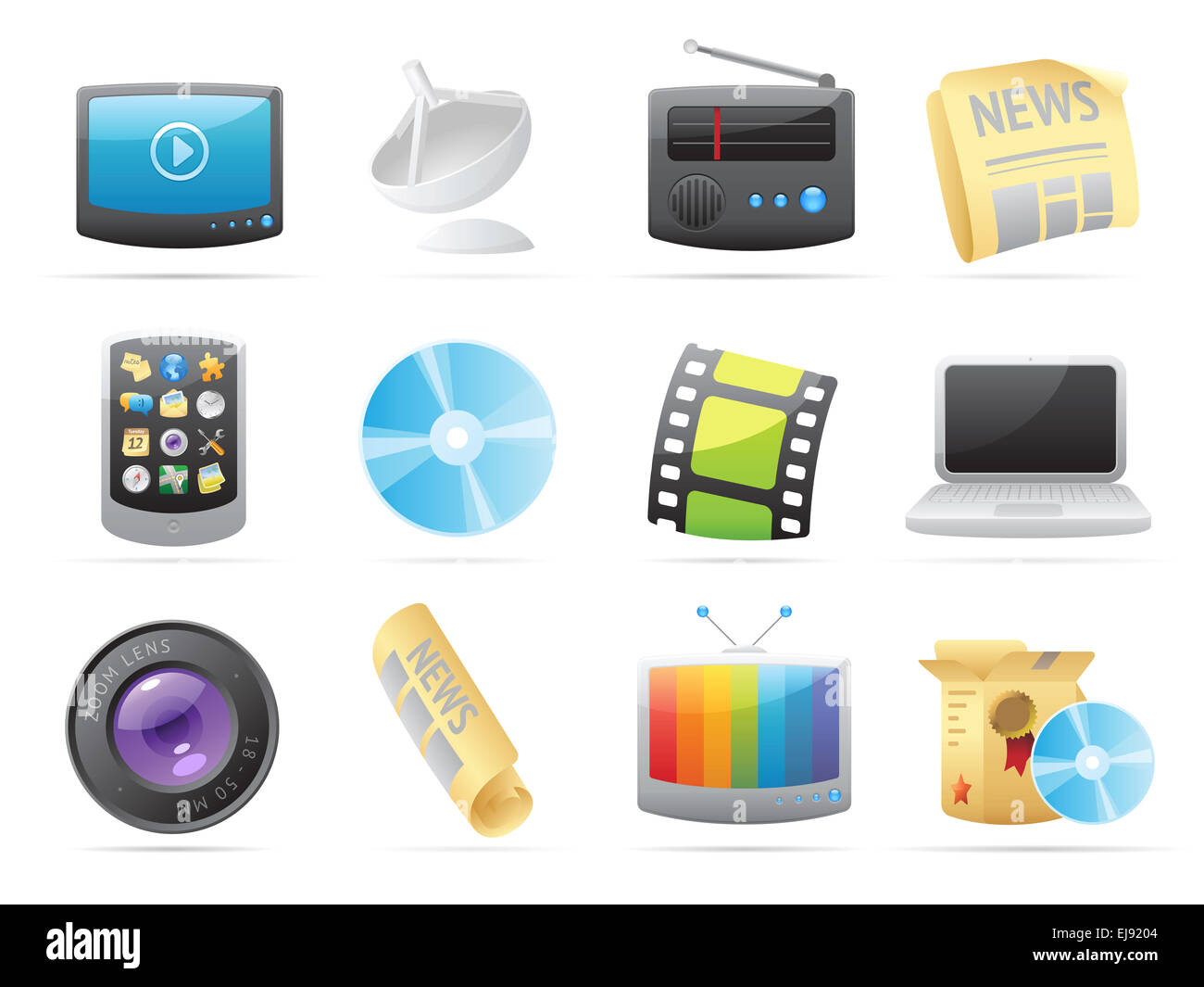 Icons for media Stock Photo - Alamy