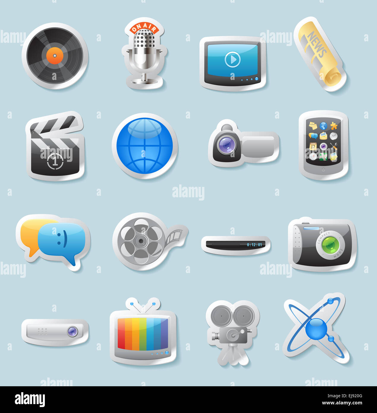 Sticker icons for media Stock Photo - Alamy
