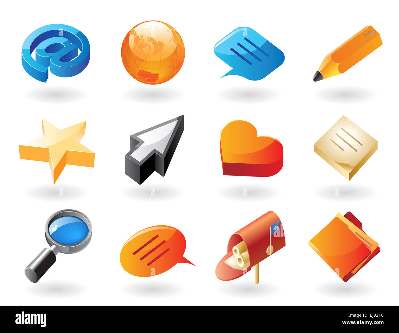 Isometric-style icons for conversation Stock Photo - Alamy