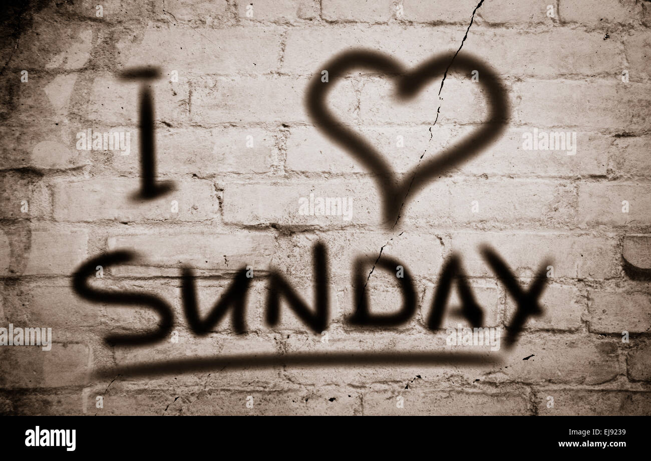 I Love Sunday Concept Stock Photo - Alamy