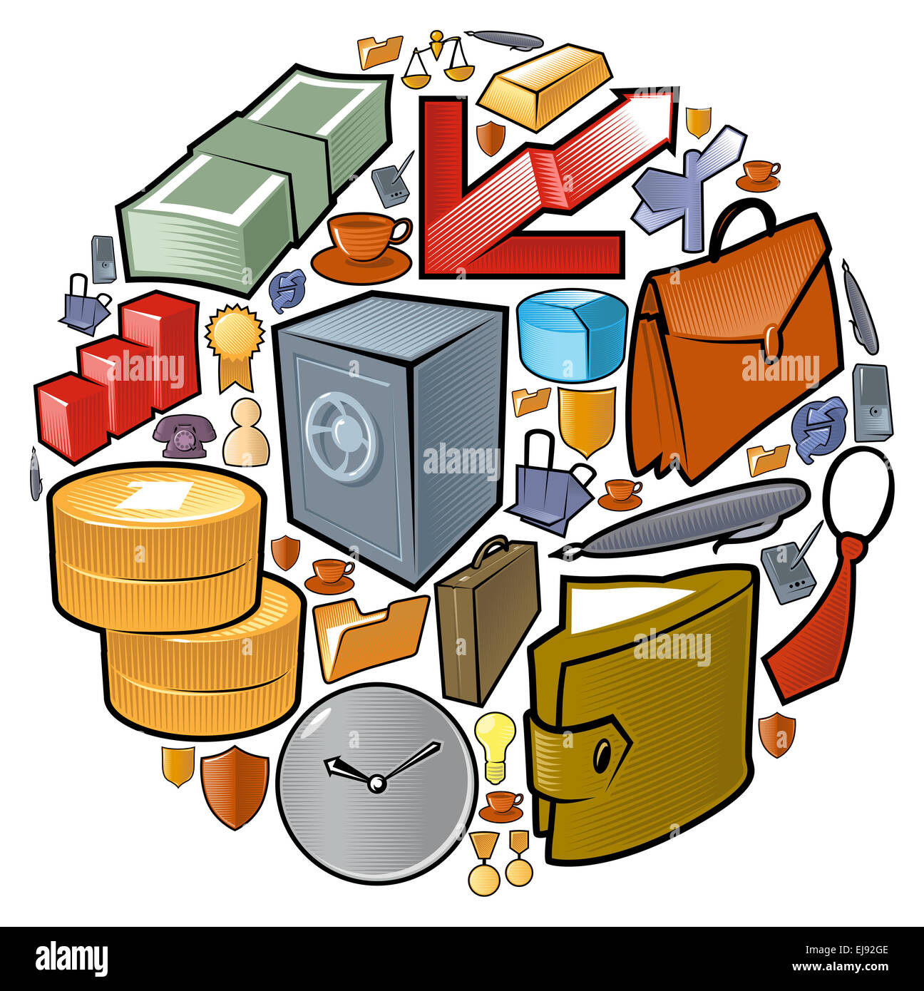 Finance chart icons circle Cut Out Stock Images & Pictures - Alamy