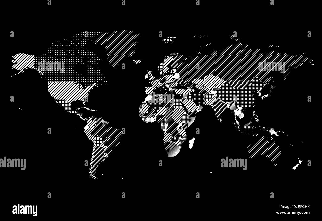 World map dots Black and White Stock Photos & Images - Alamy