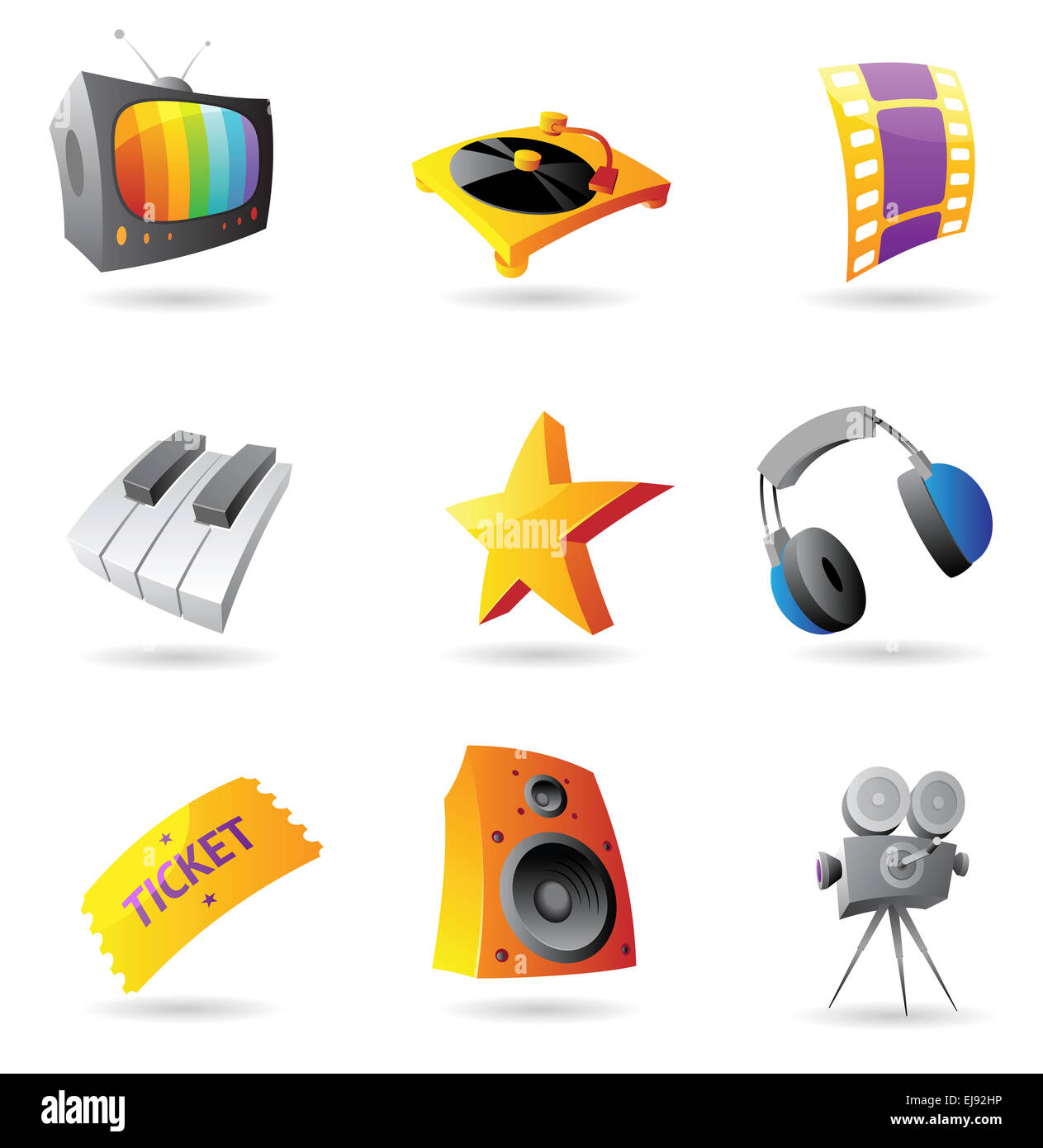 Icons for media Stock Photo - Alamy