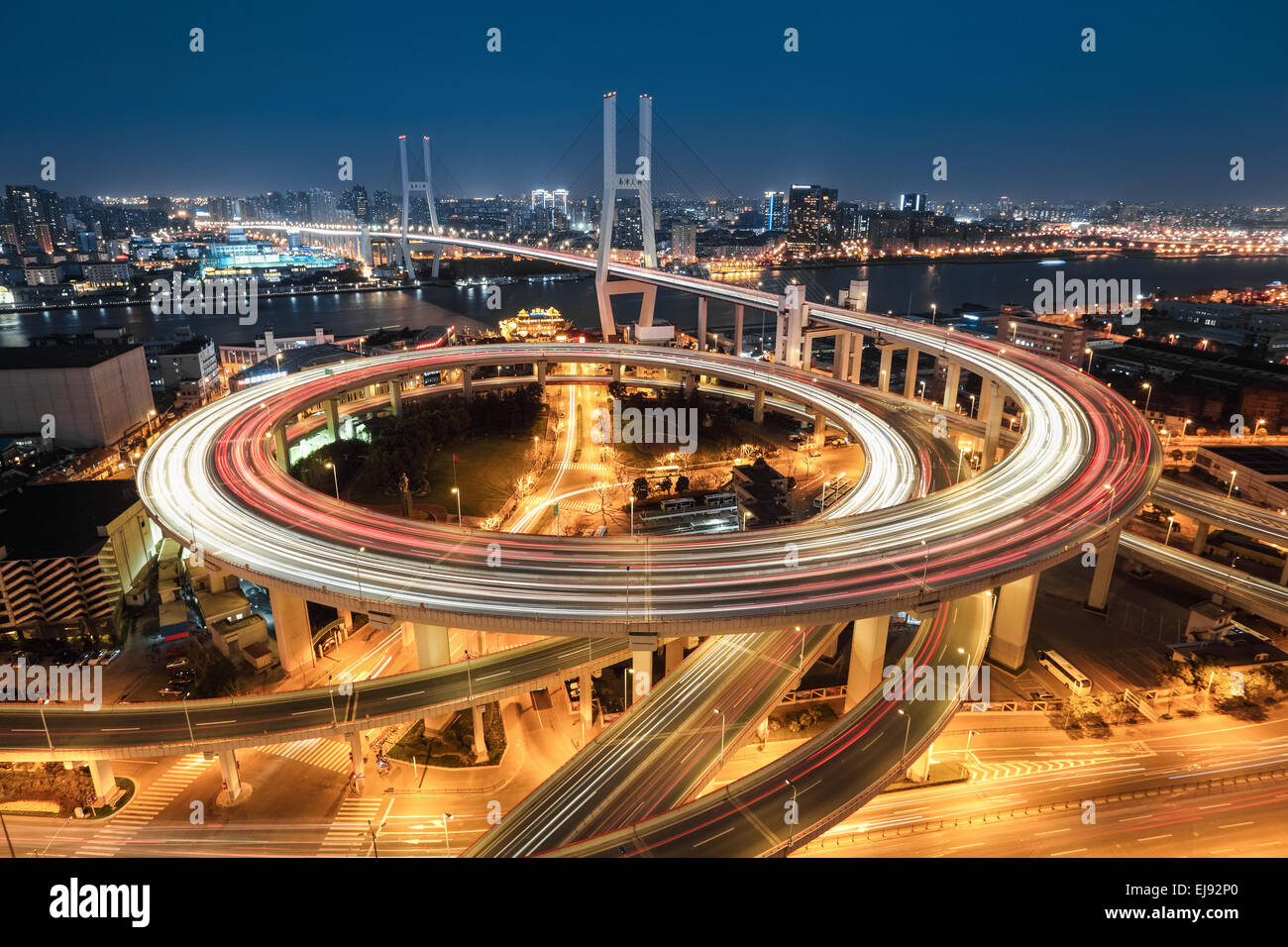 Nanpu bridge night shanghai hi-res stock photography and images - Alamy