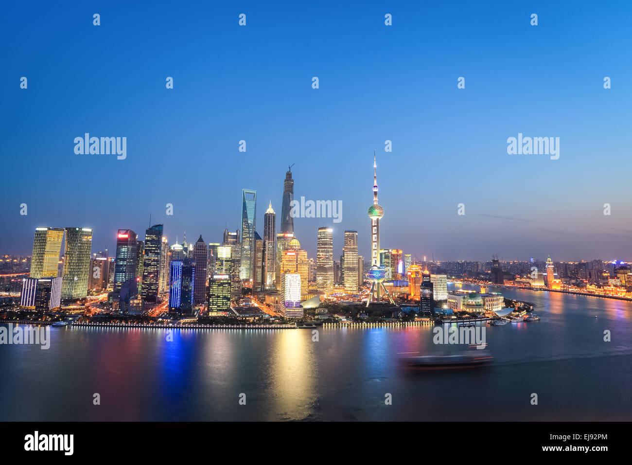 beautiful shanghai in nightfall Stock Photo - Alamy