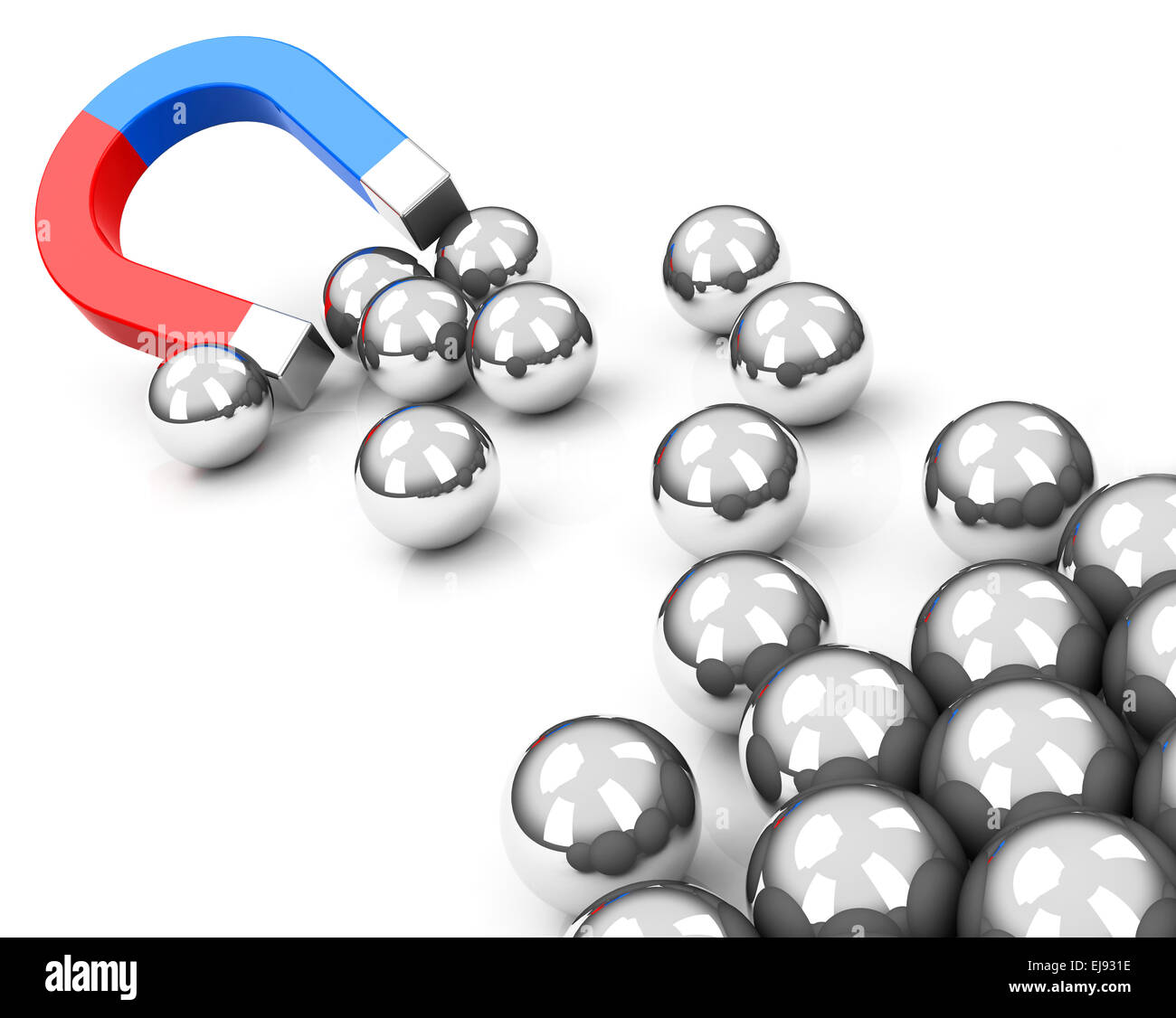 magnet and spheres Stock Photo - Alamy