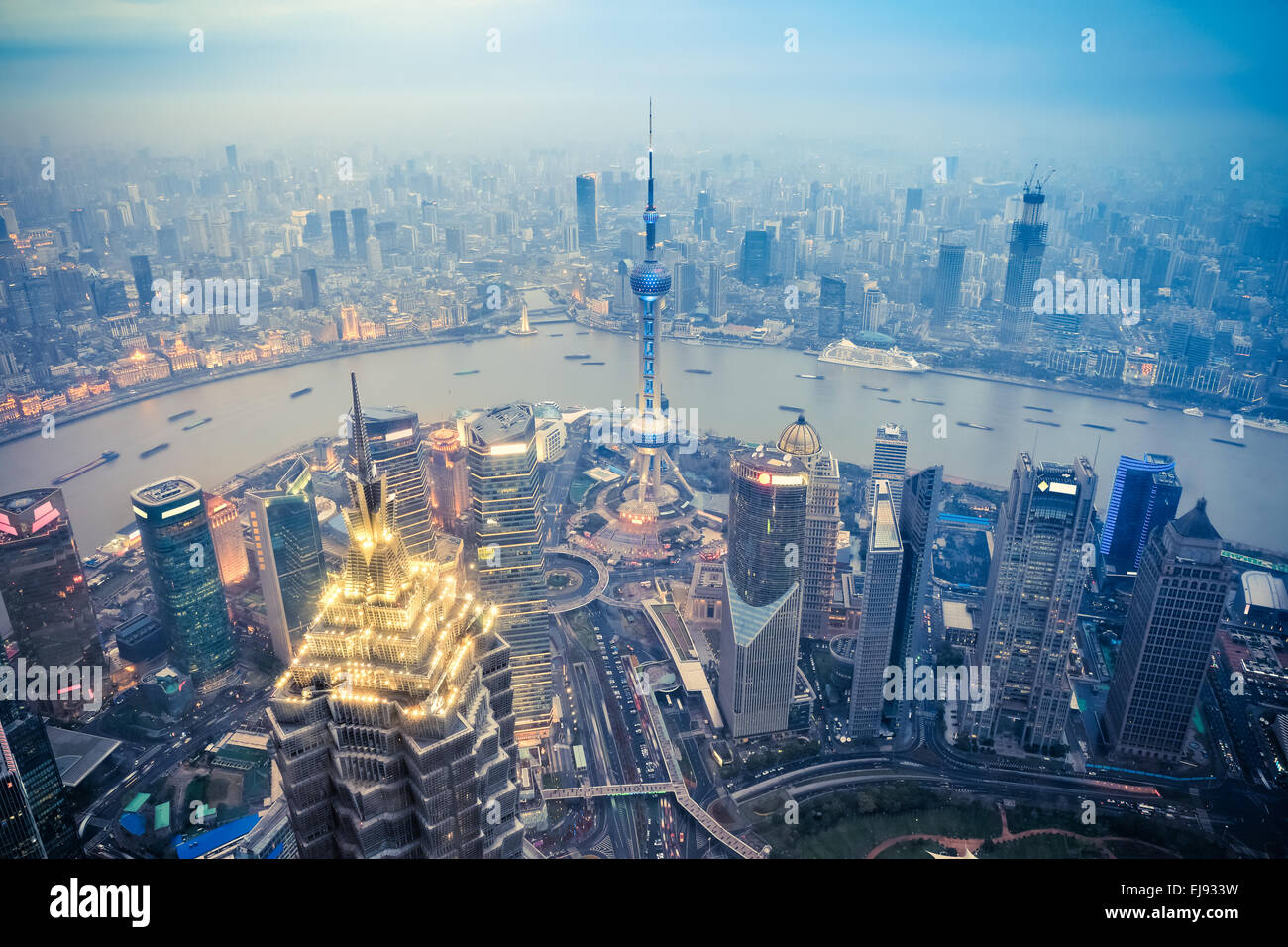 dusk scene in shanghai Stock Photo - Alamy