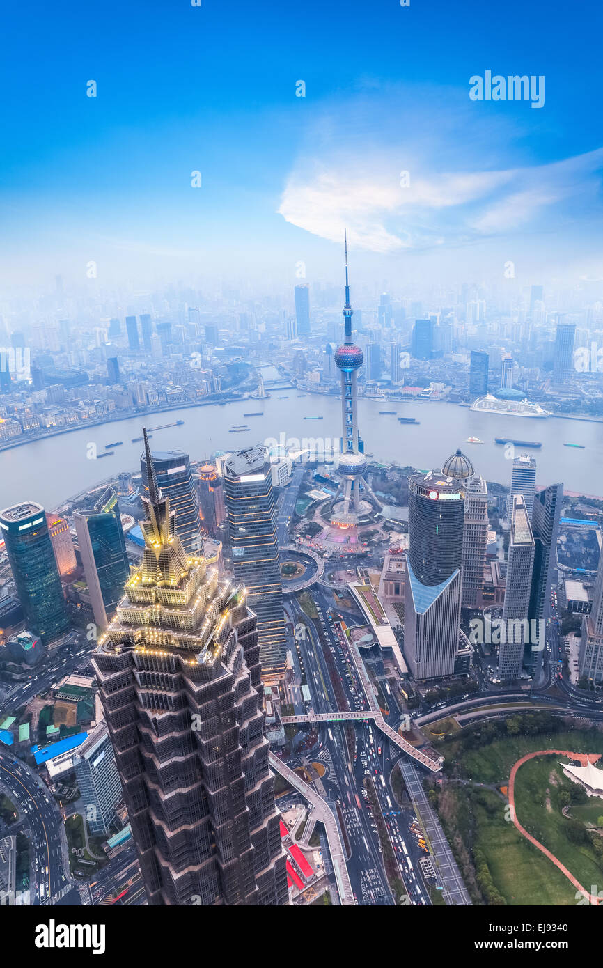 beautiful shanghai in twilight Stock Photo - Alamy