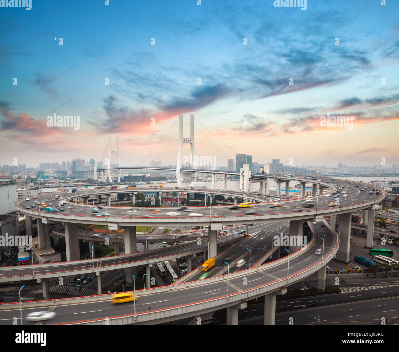 shanghai nanpu bridge in sunset Stock Photo - Alamy