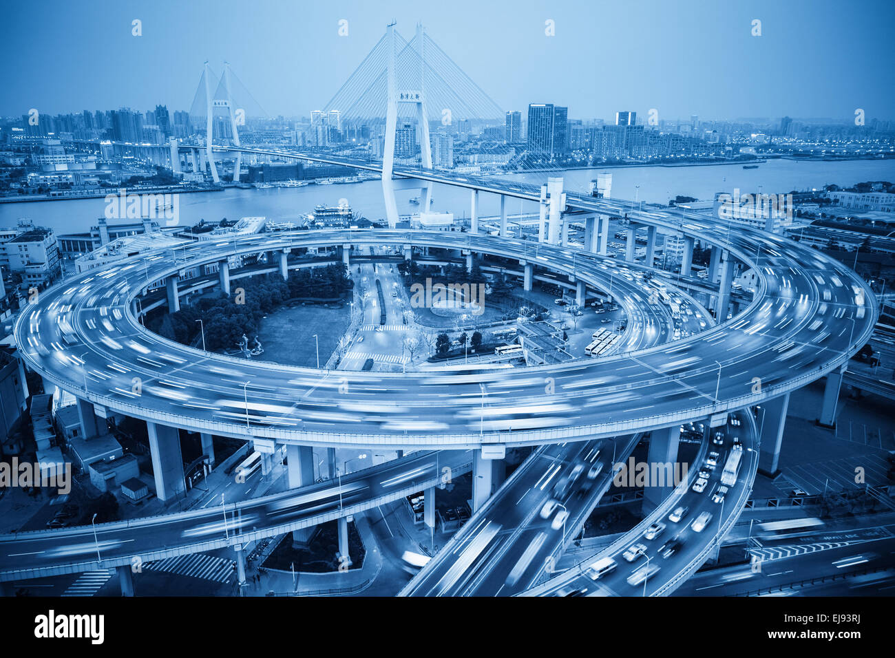busy traffic and the bridge Stock Photo - Alamy