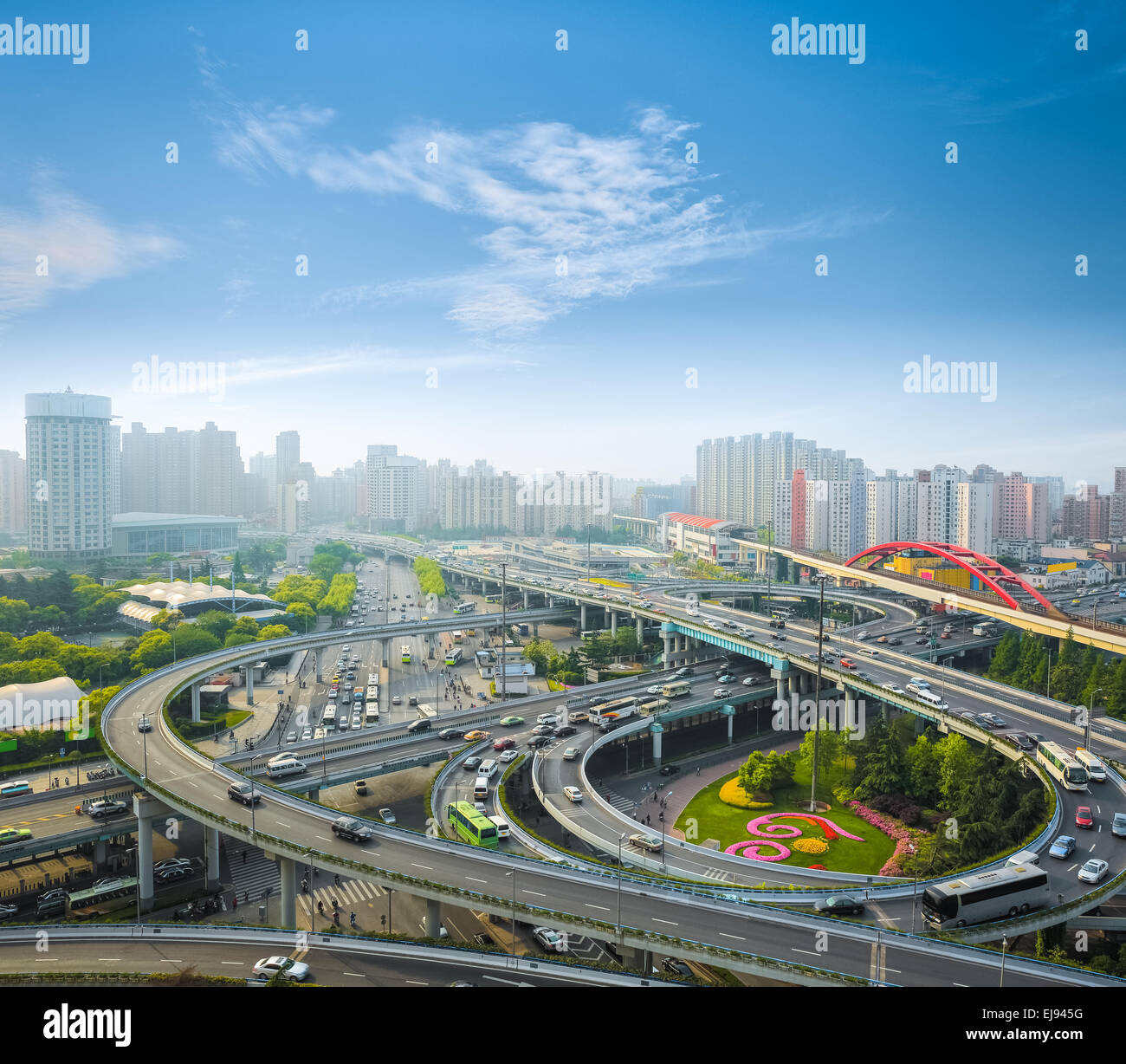 city interchange in the early morning rush hour Stock Photo - Alamy