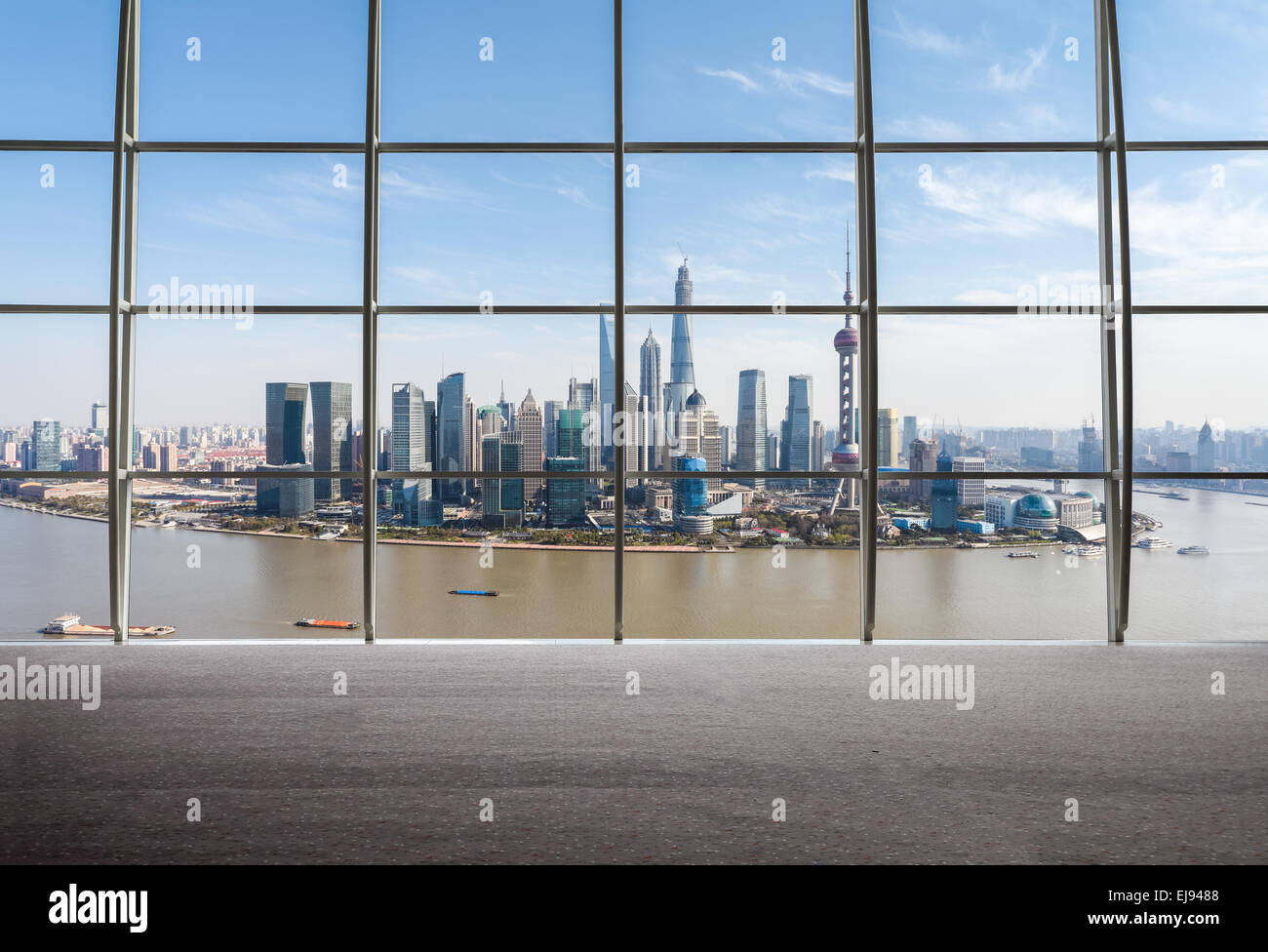 shanghai view of window outside Stock Photo - Alamy
