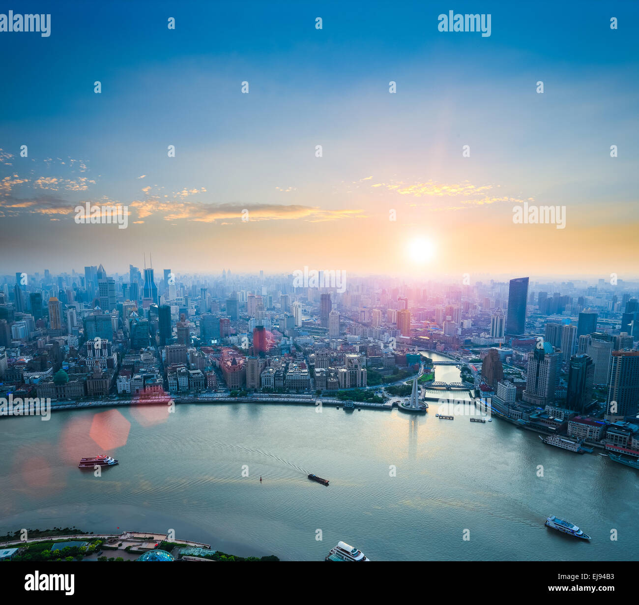 beautiful shanghai in sunset Stock Photo - Alamy