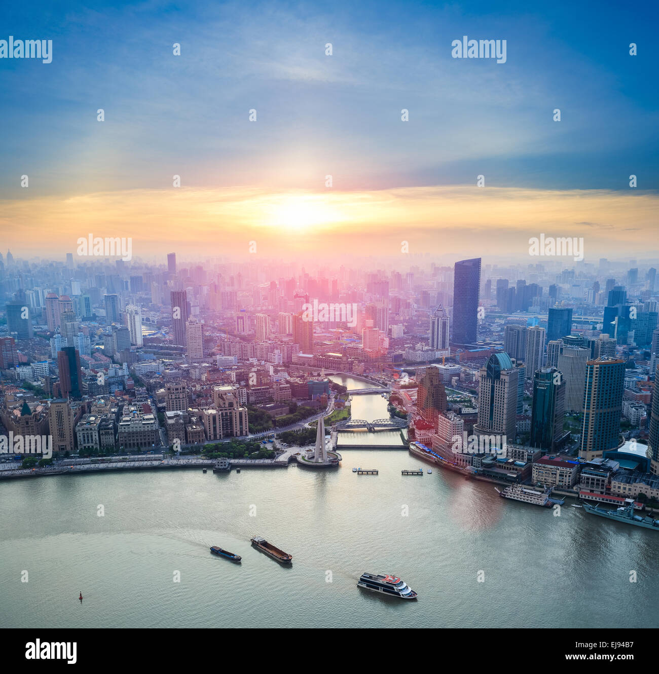 beautiful shanghai in sunset Stock Photo - Alamy