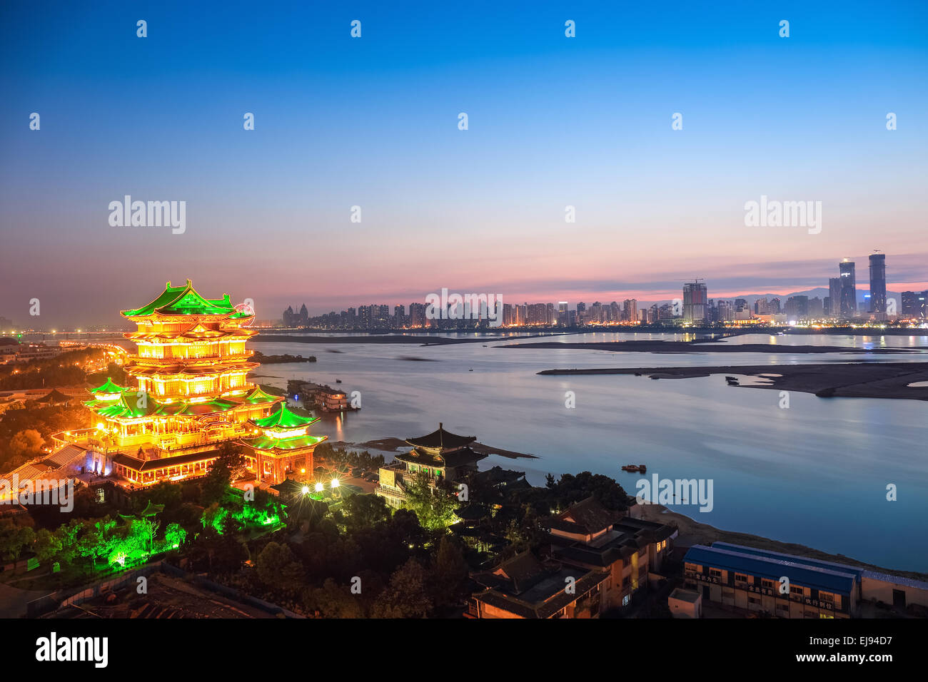beautiful nanchang tengwang pavilion in nightfall Stock Photo - Alamy