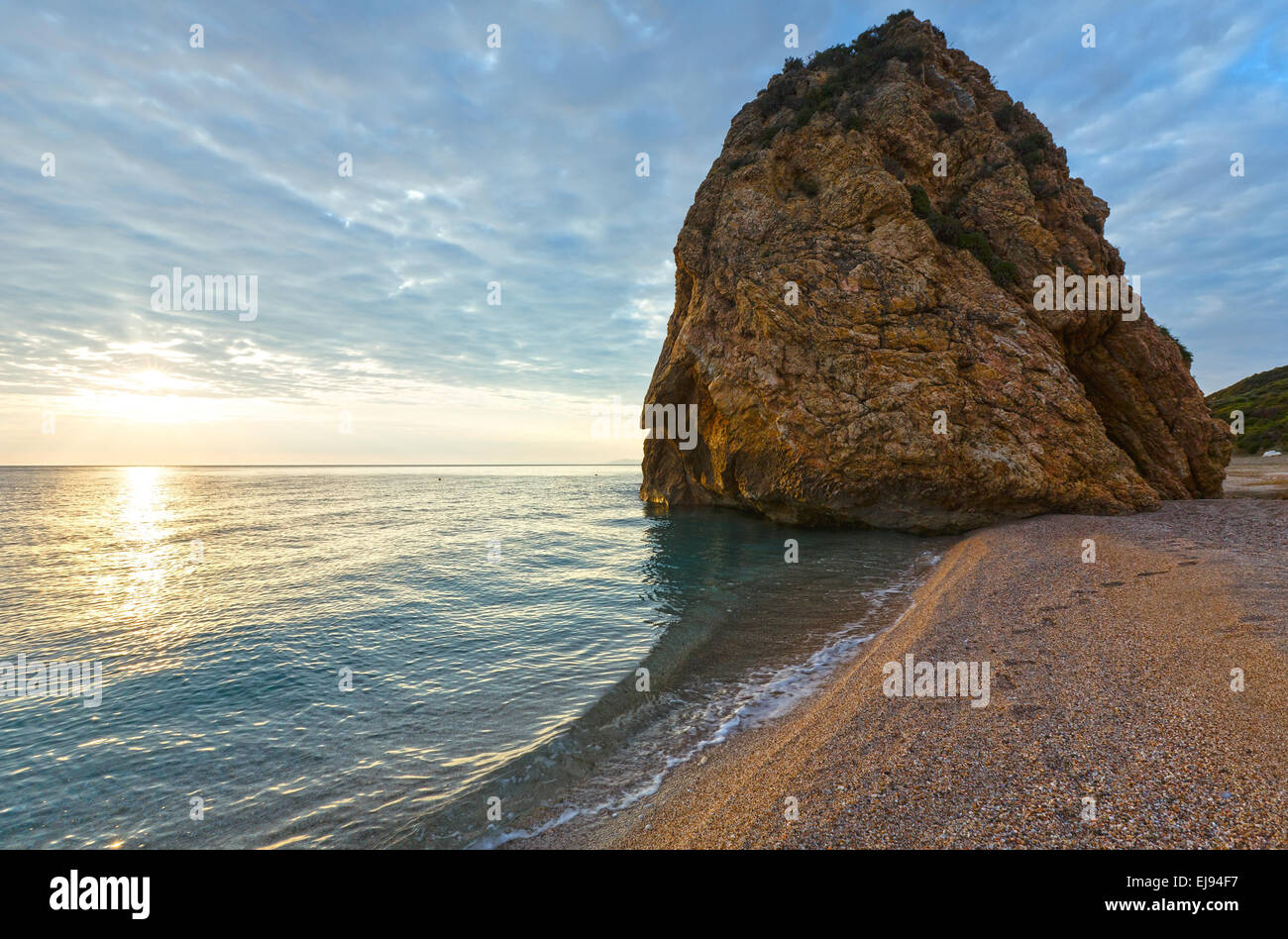 Potistika beach sunrise view (Greece Stock Photo - Alamy