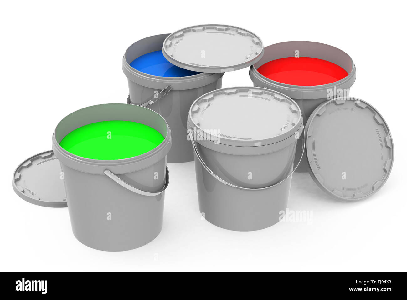 Cans orange paint bucket Cut Out Stock Images & Pictures - Alamy
